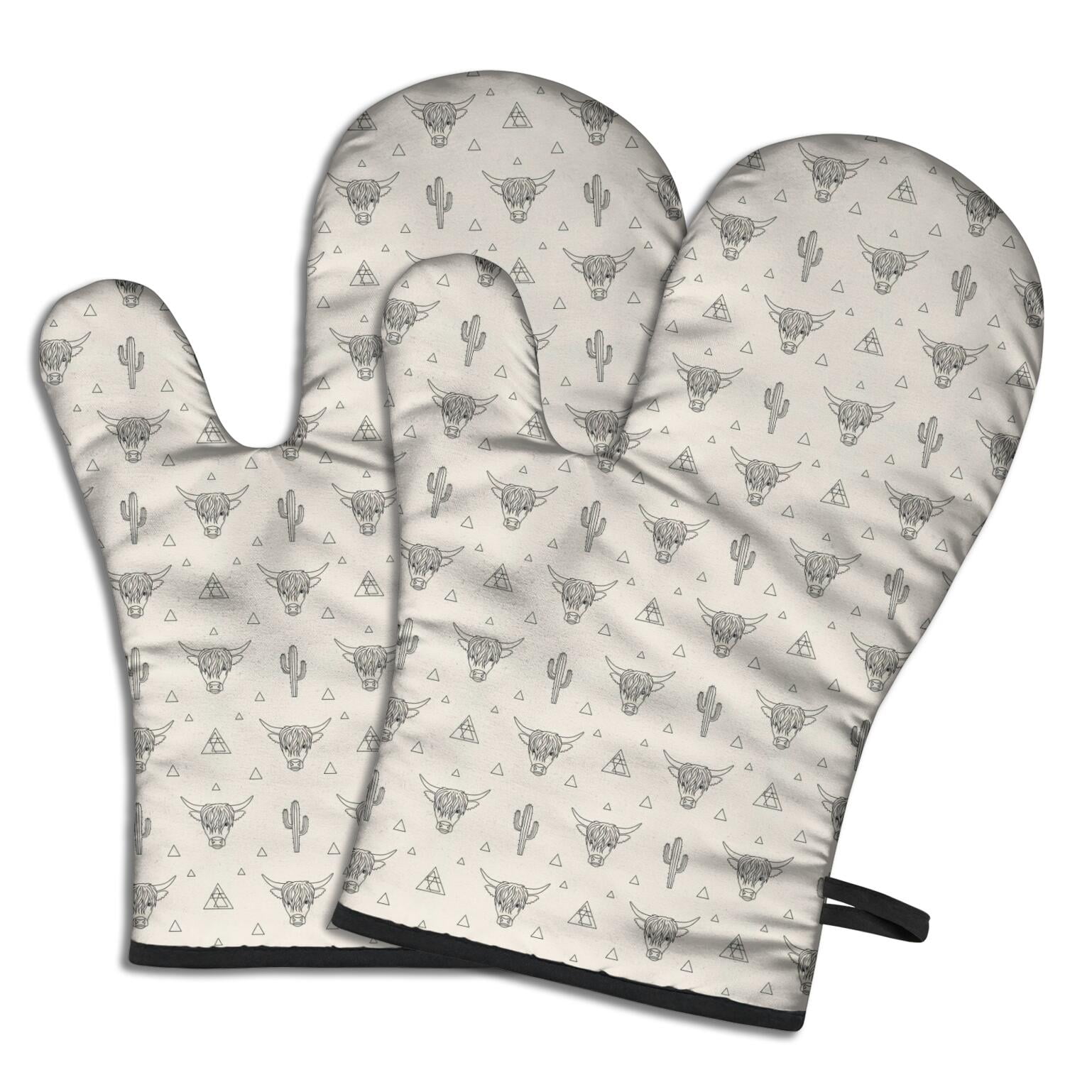 Highland Cow Cactus Triangle Pattern Shower Curtain OneSize ,Bathroom ...
