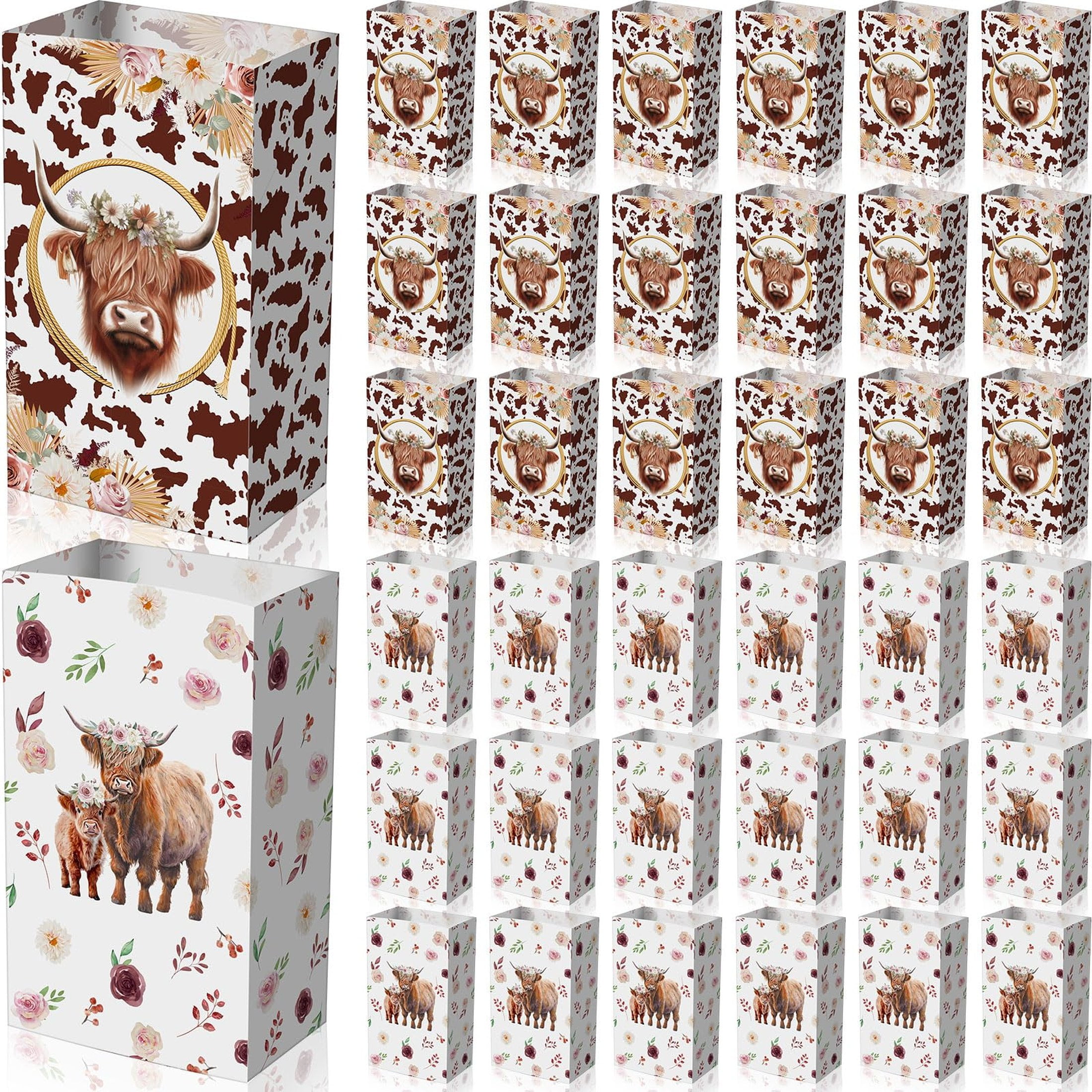 Highland Cow Celebration Bags - 50 Count Paper Party Favors for Western ...