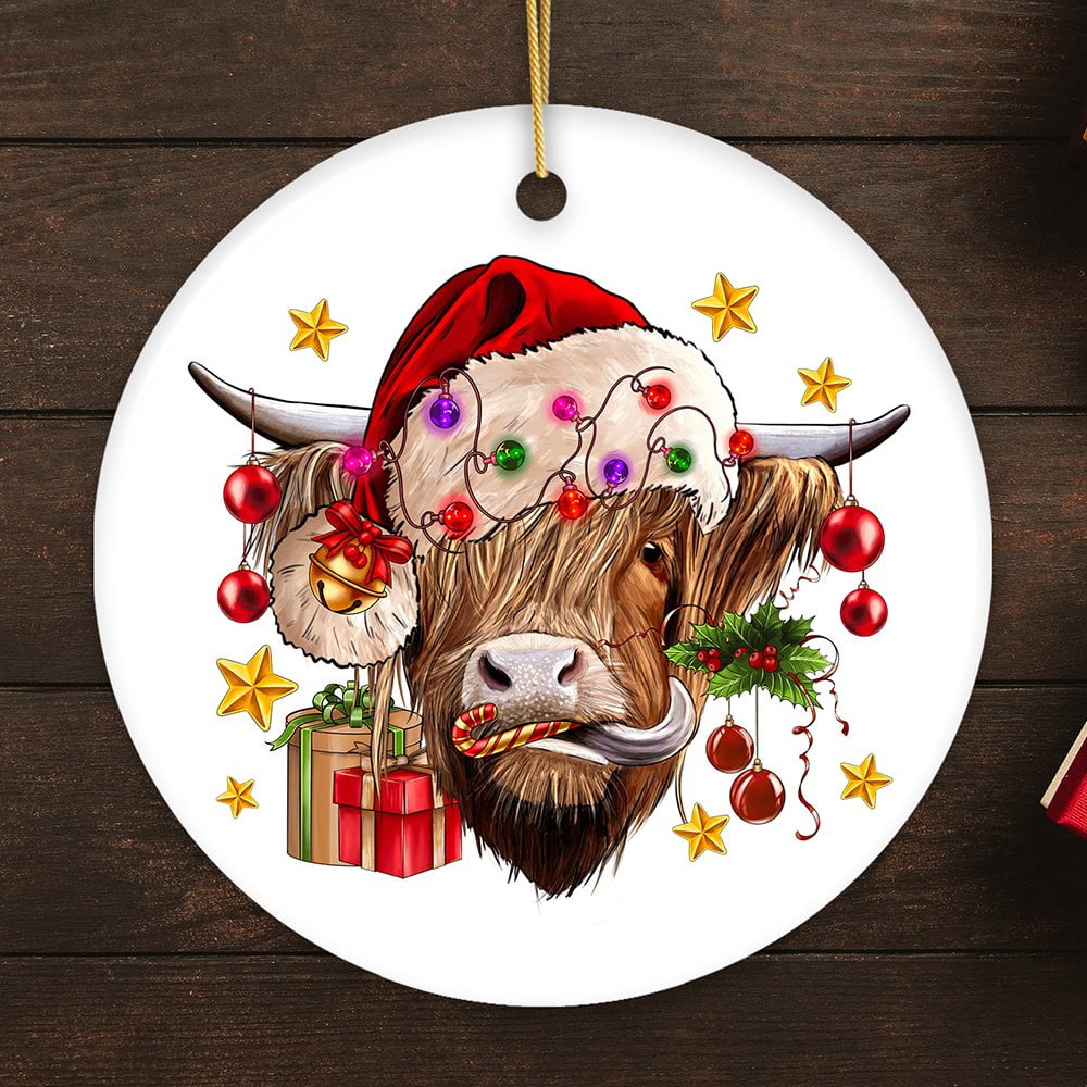 Highland Cow Christmas Ornament, Cattle Tree Decoration - Walmart.com