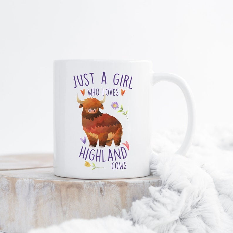 Highland Cow Coffee Mug, Funny Cow Lover Gift, Farmer Cup, Farming ...