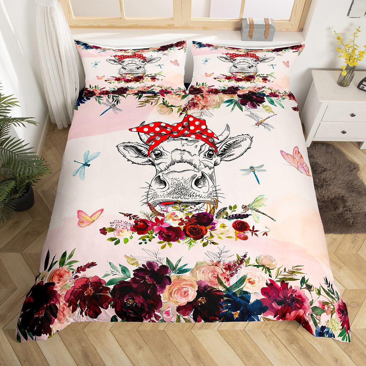 Highland Cow Comforter Cover Longhorn Bull Cattle Duvet Cover Women ...