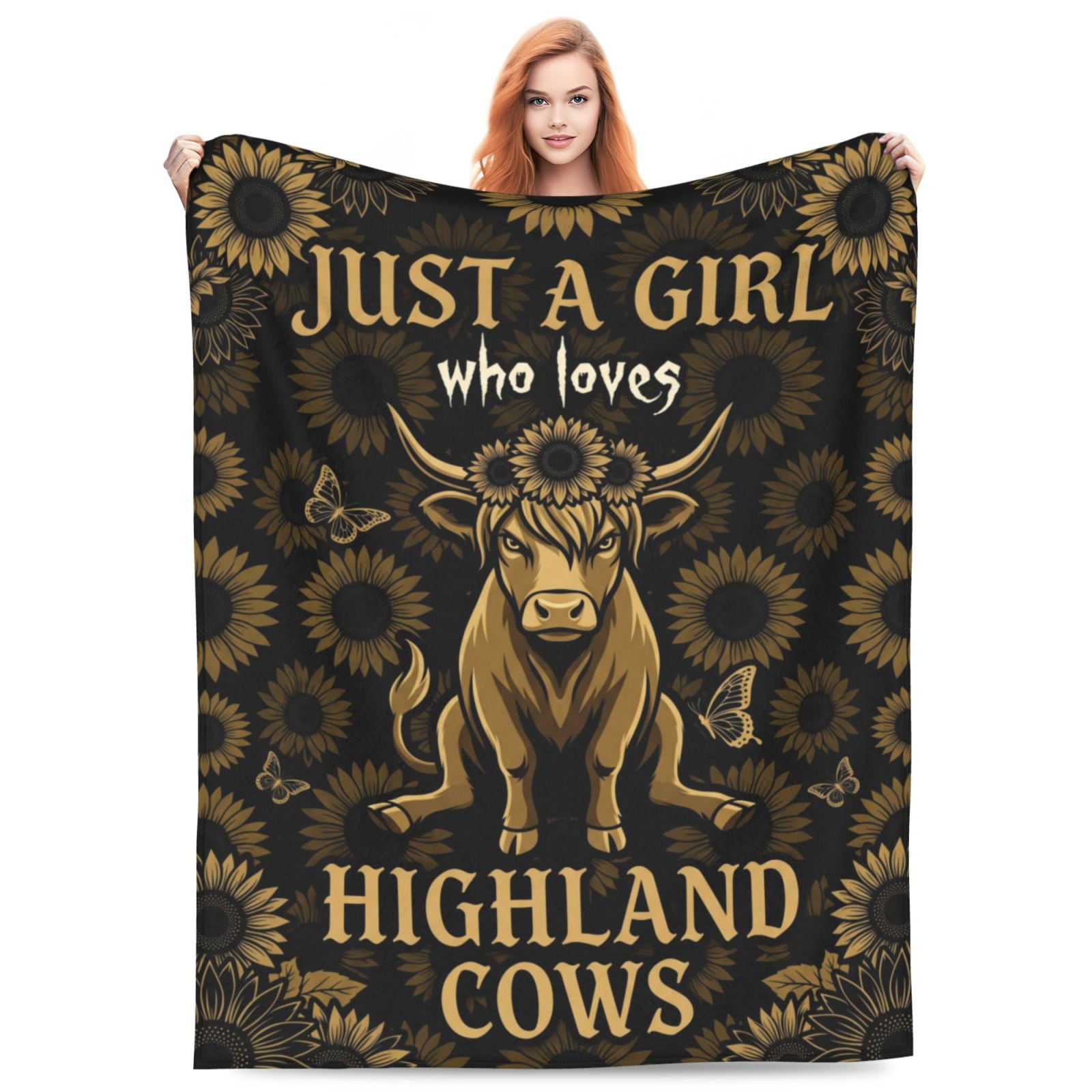 Highland Cow Decor Blanket, Soft Lightweight Throw for Couch Sofa Bed ...