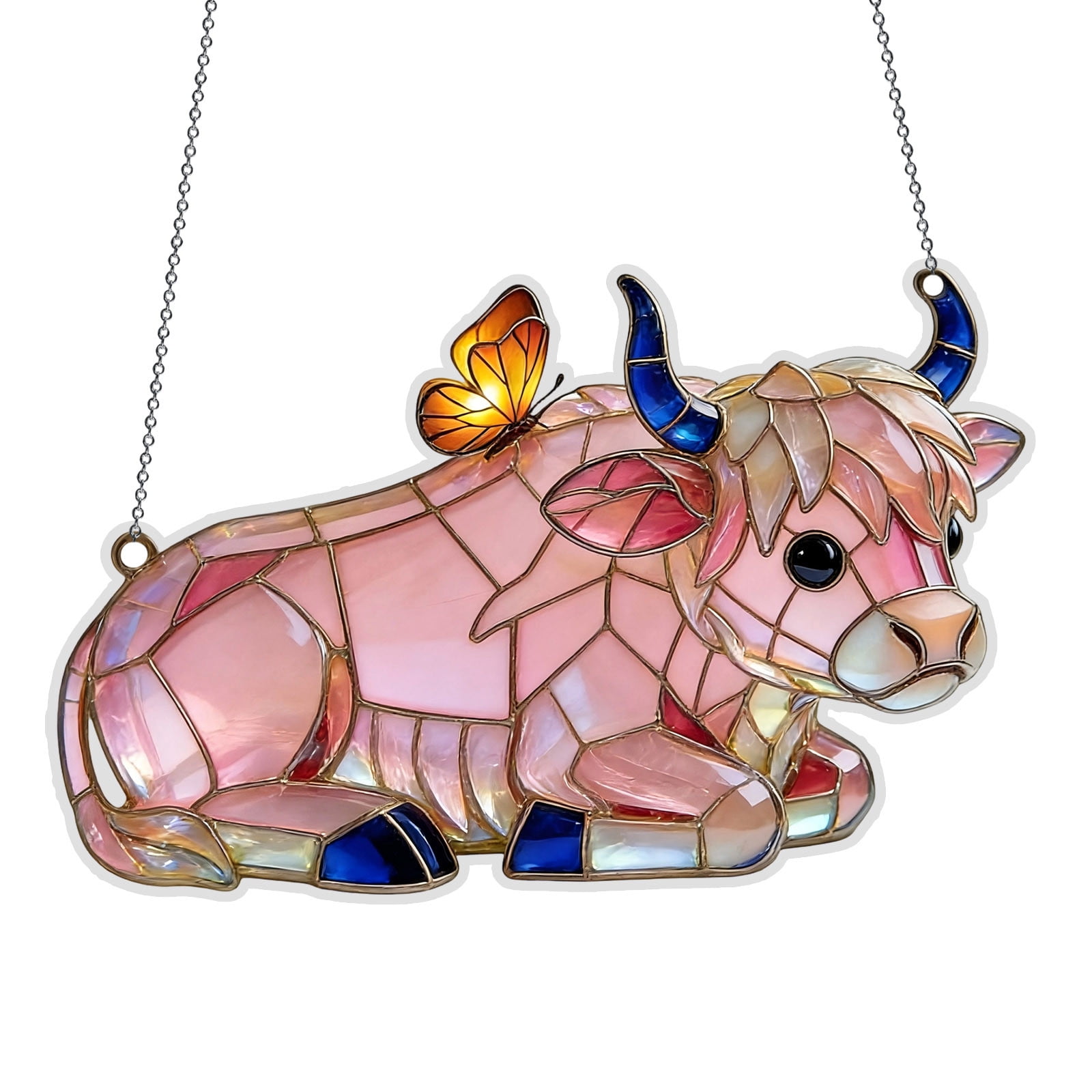 Highland Cow Decor Highland Cow Butterfly Suncatcher Acrylic Window ...