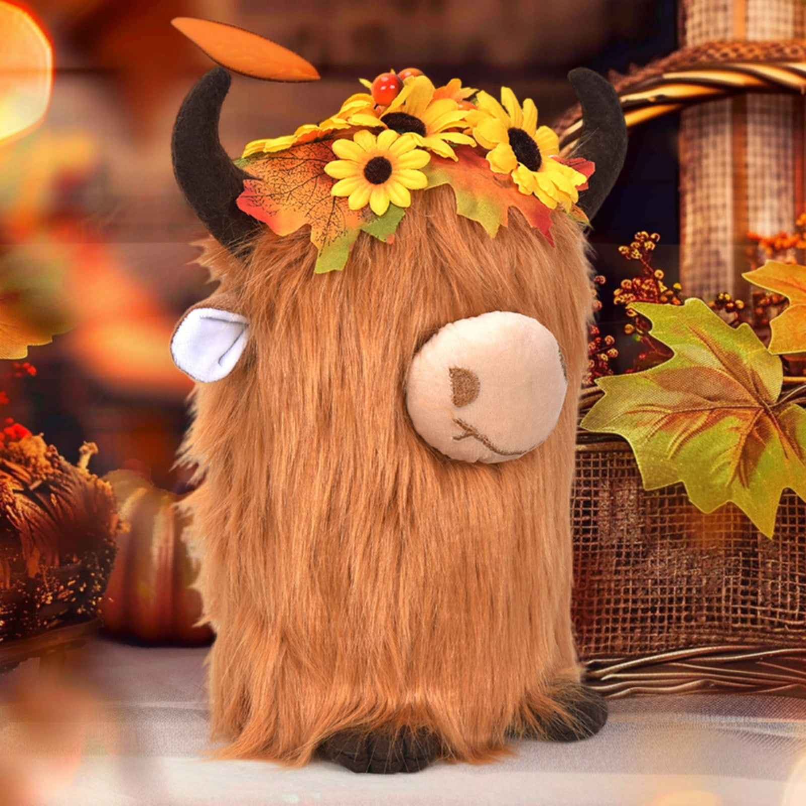 Highland Cow Decor - Spring Scottish Cow Plush Gnomes Decorations for ...