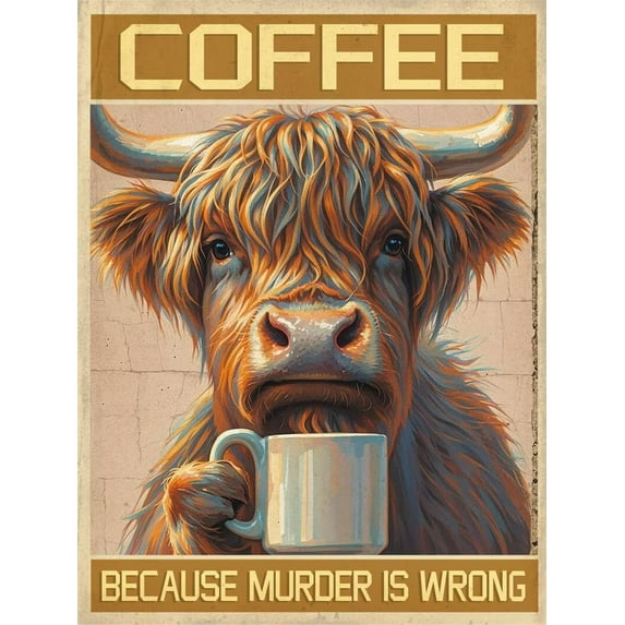 Highland Cow Diamond Art Kits for Adults - 5D Highland Cow Drinks ...