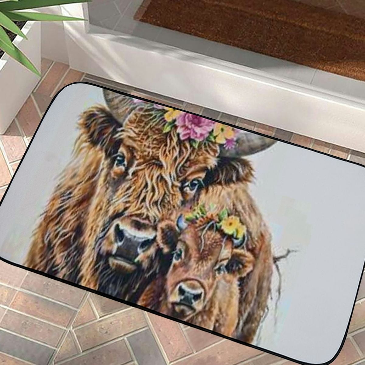 Highland Cow Entryway Mats Decorative Non Slip Bath Mat - Walmart.com