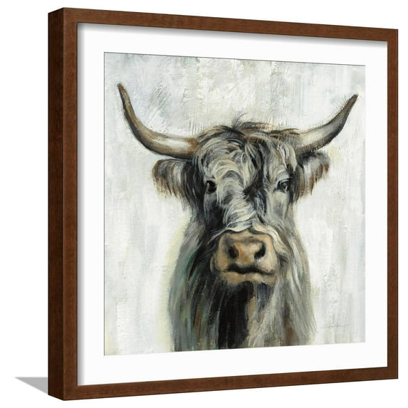 Art.com Highland Cow Art Print by Silvia Vassileva, Brown Frame Wall ...