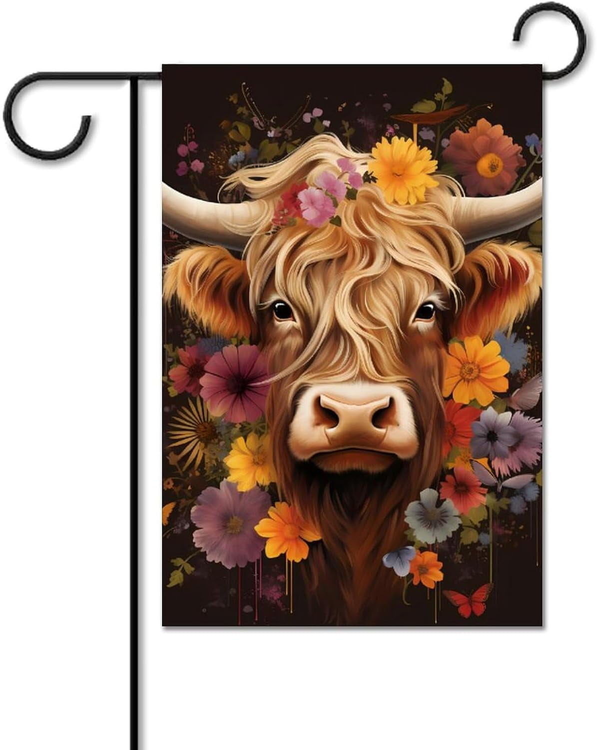 Highland Cow Garden Flag Double Sided Banner Vertical Yard Flags for ...