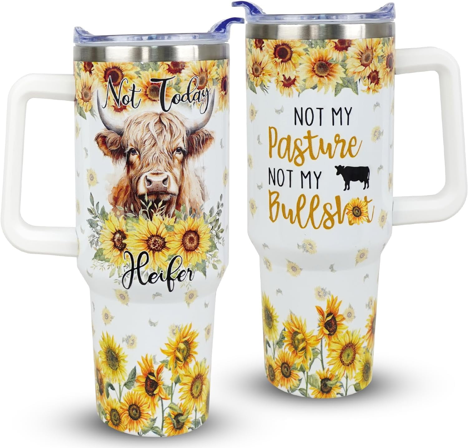 Highland Cow Gifts for Women Highland Cow Tumbler With Handle 40oz-Just ...