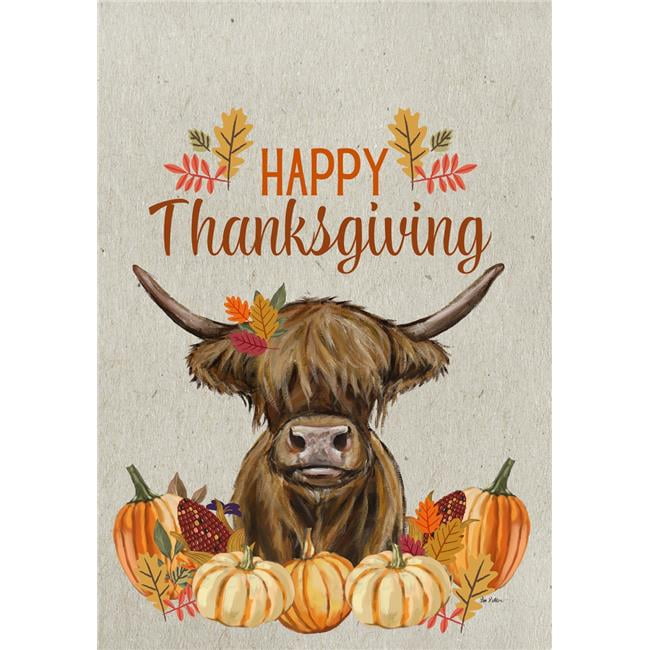 Highland Cow - HHS Best of Breed Thanksgiving House Flag - Walmart.com