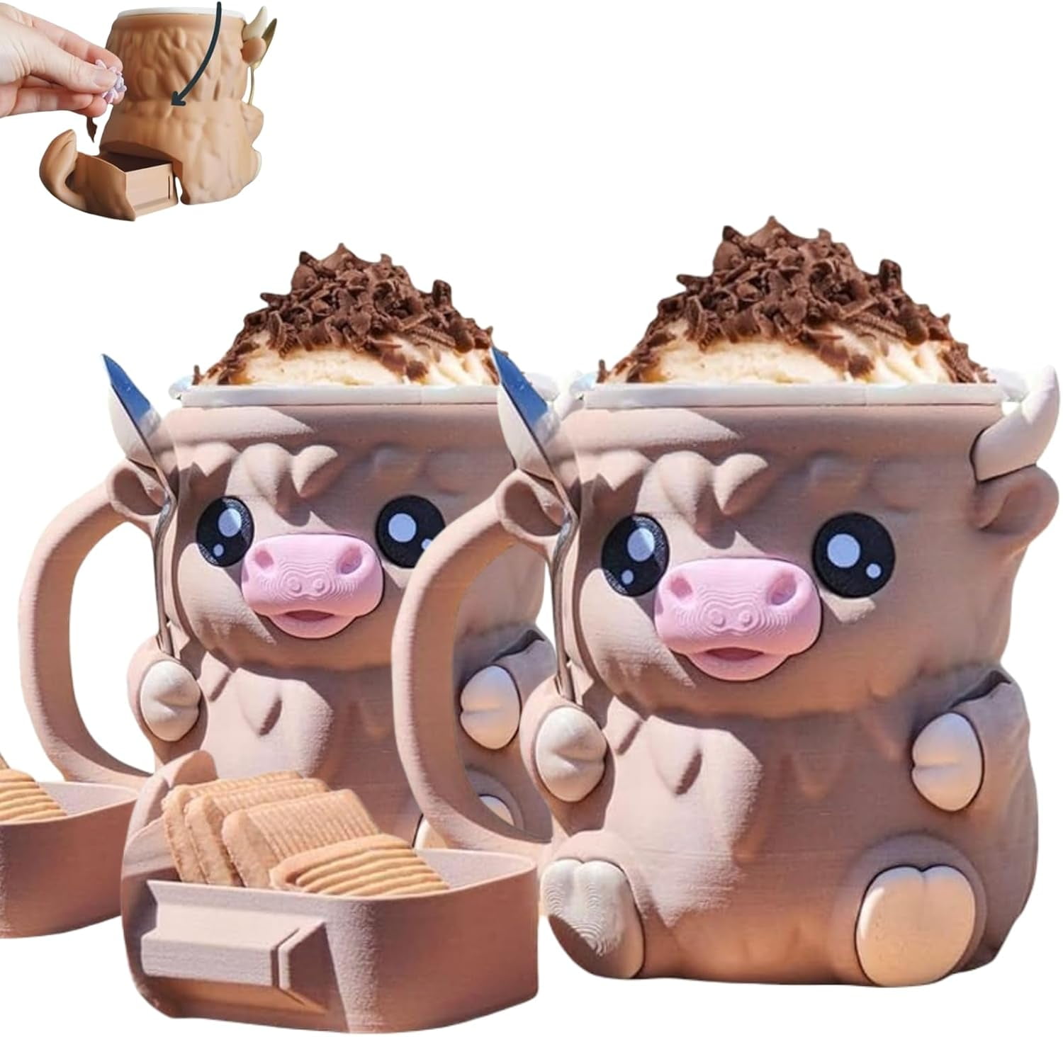 Highland Cow Ice Pint Holder Ice Cream Pint Holder 3D Printed Ice Cream ...