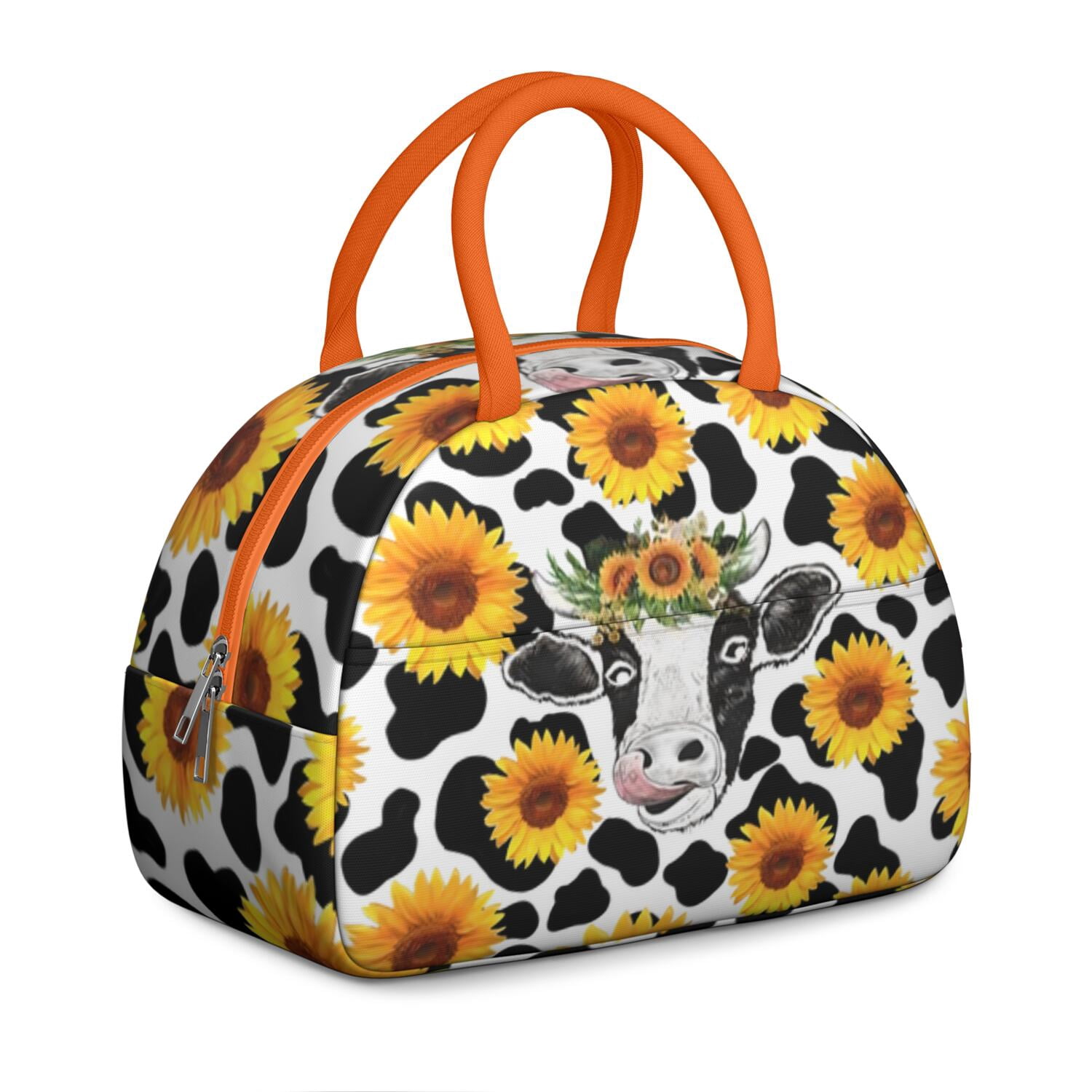 Highland Cow Insulated Lunch Bag - Cute Rustic Farm Print Thermal Tote ...