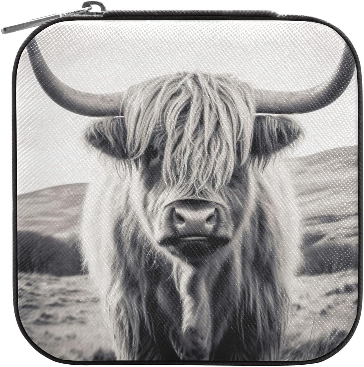 Highland Cow Jewelry Box for Girls Women,Mini Portable Travel Case ...