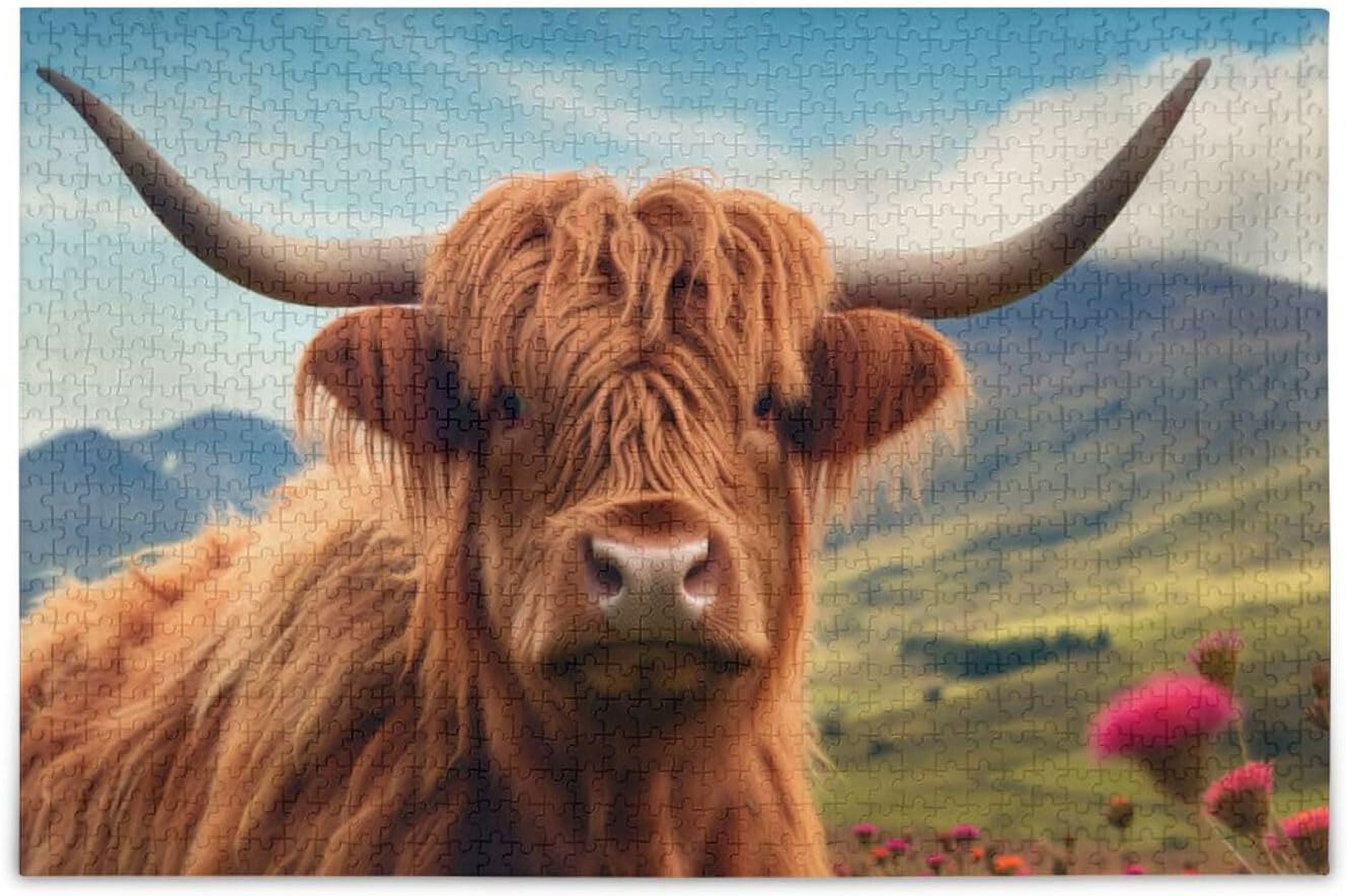Highland Cow Jigsaw Puzzles for Adults 1000 Pieces, Die-Cut Puzzle ...