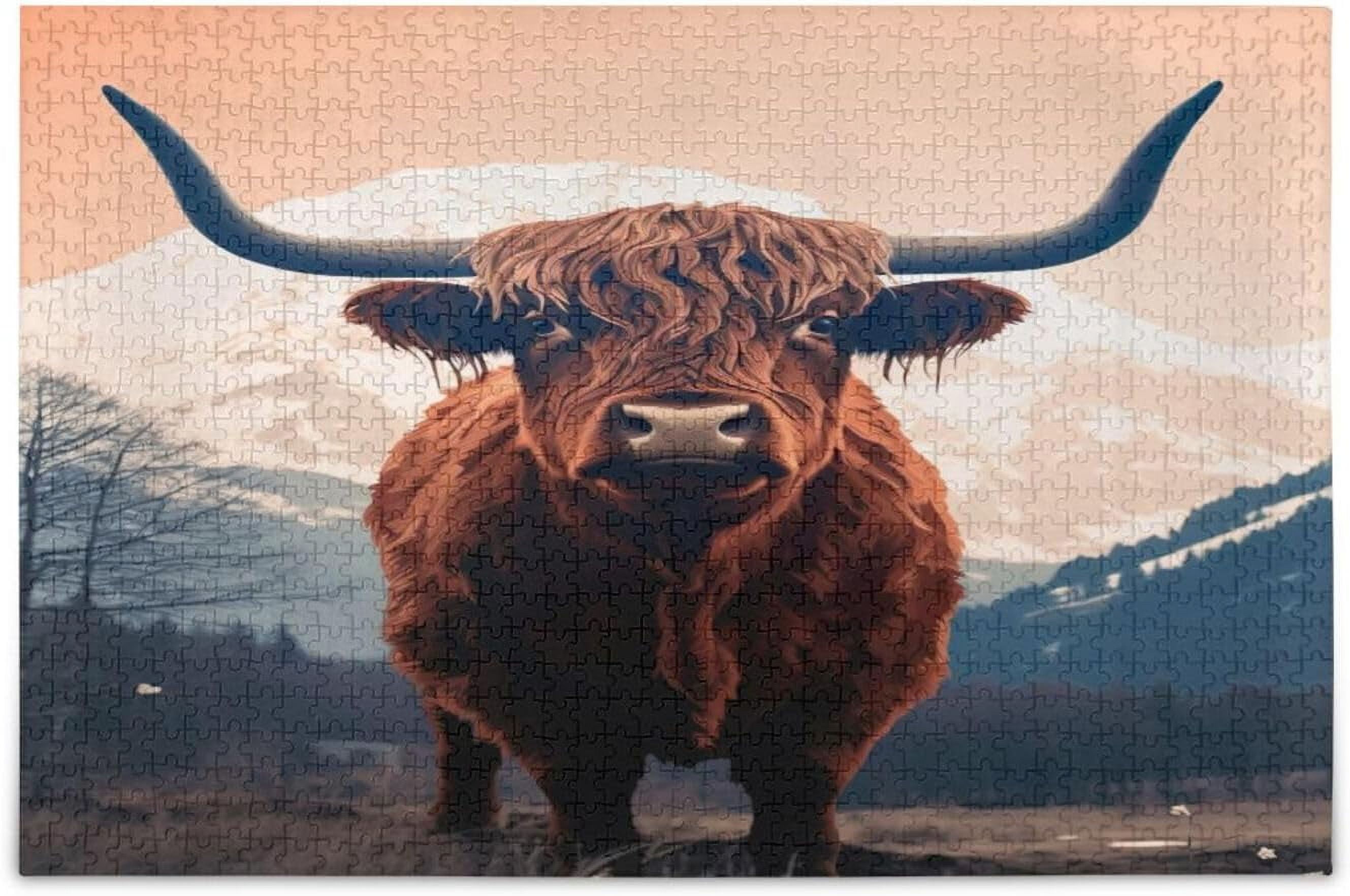 Highland Cow Jigsaw Puzzles for Adults 500 Pieces, Die-Cut Puzzle ...