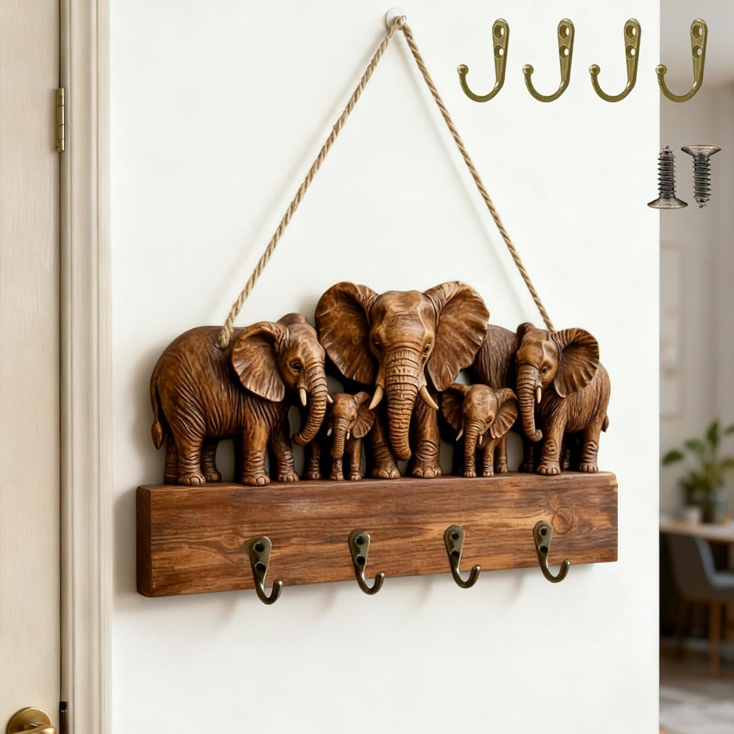 Highland Cow Key Holder, Rustic Highland Cow Wooden Key Holder, 3D Wall ...