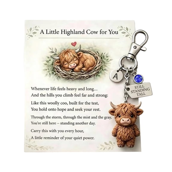 Highland Cow Keychain, Bull Month Keyring for Key Ring, Cute Animal ...