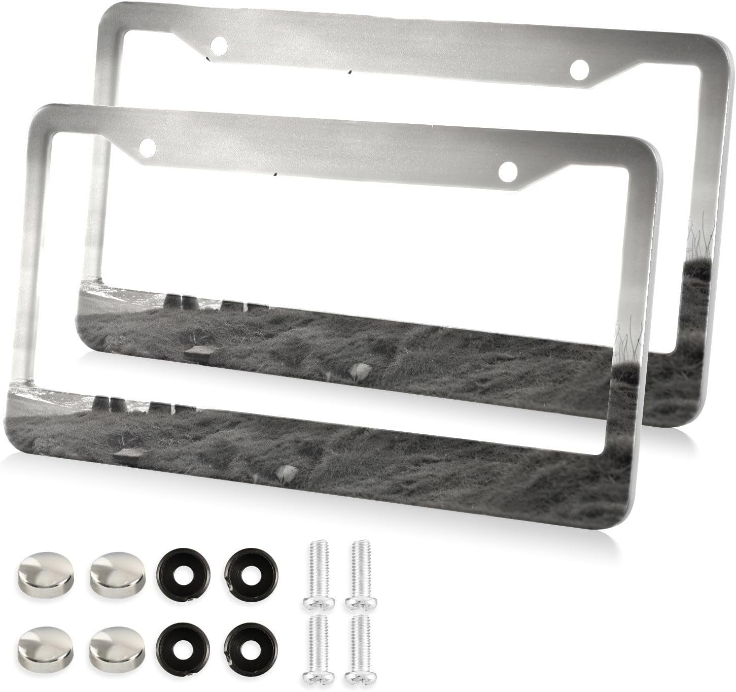 Highland Cow License Plate Frame, Aluminum Car Tag Frames, 2 Pack ...