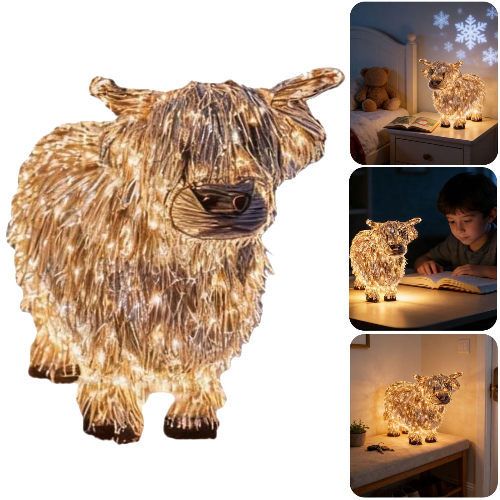 Highland Cow Light,Led Light-Up Highland Cow Figurine Lamp,Home Decro ...