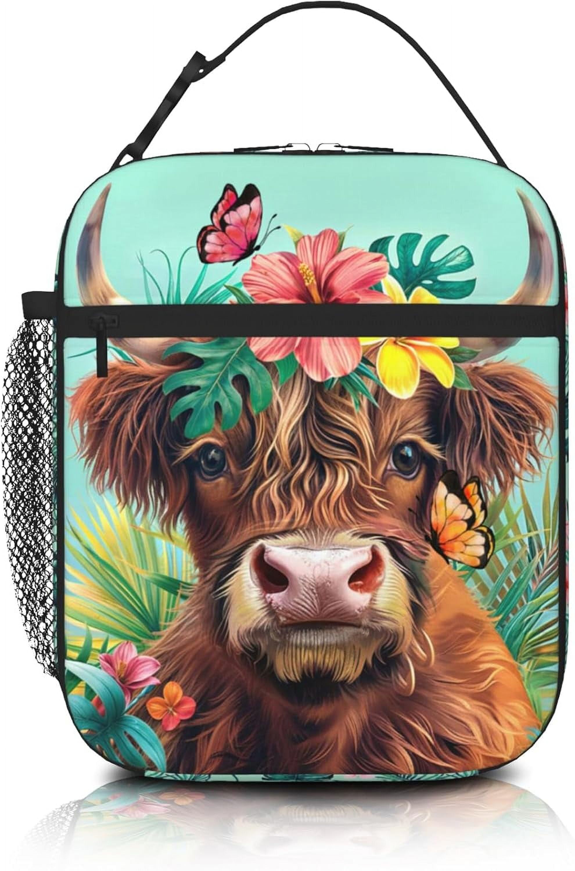Highland Cow Lunch Bag For Reusable Cute Animal Highland Cow Lunch Box ...