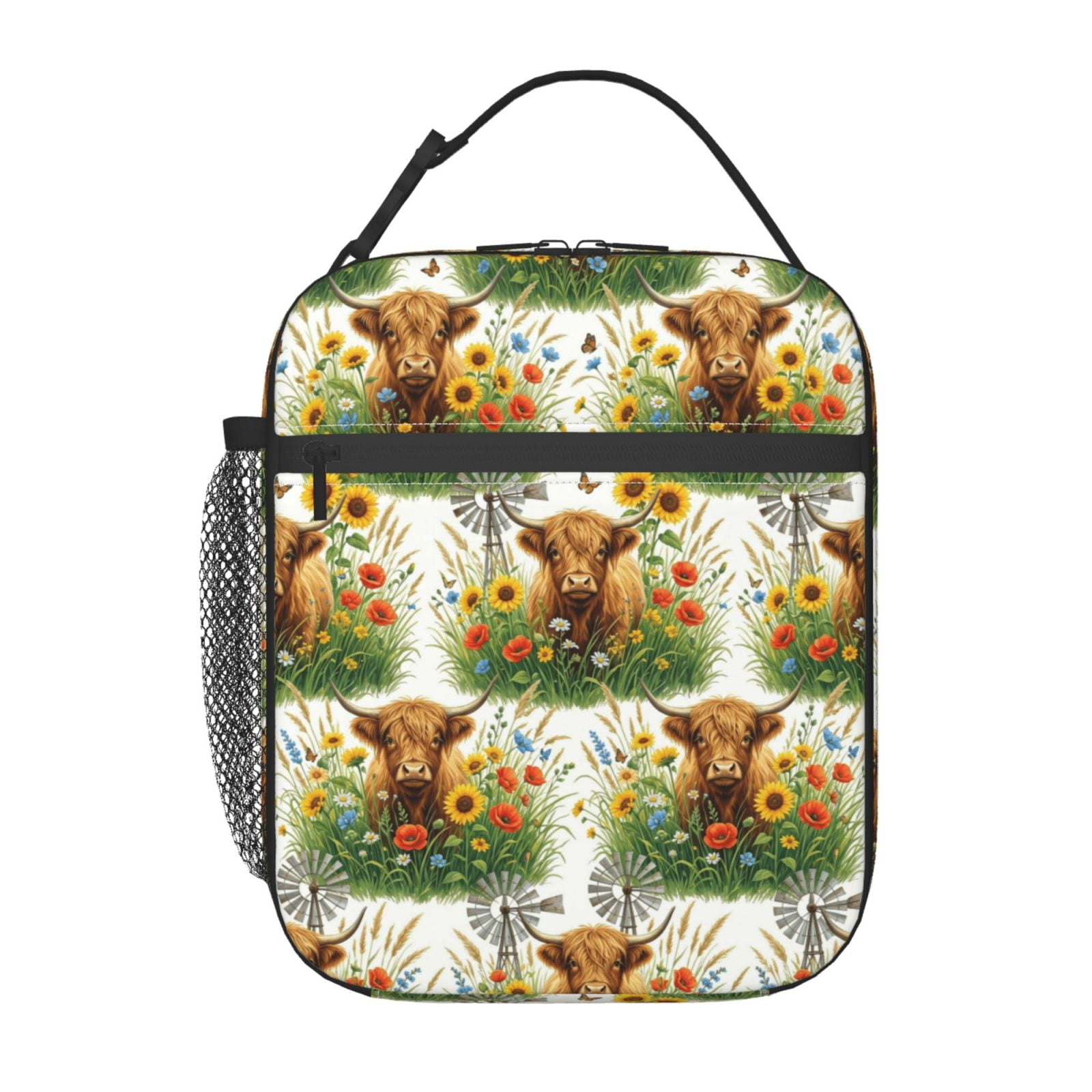 Highland Cow Lunch Bag Portable Handheld Reusable Insulated Cooler ...