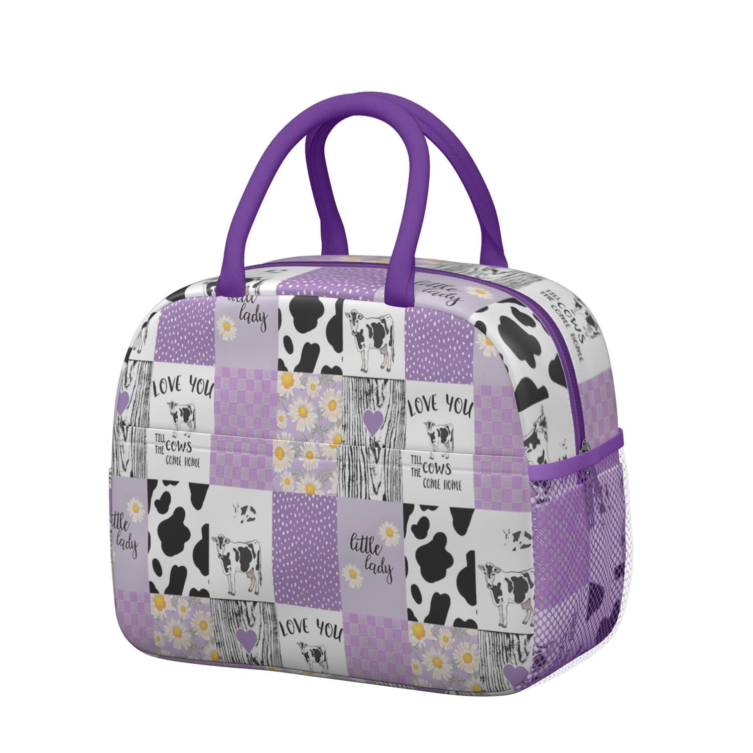 Highland Cow Lunch Bag for Women, Rustic Farm Print with Buffalo and ...