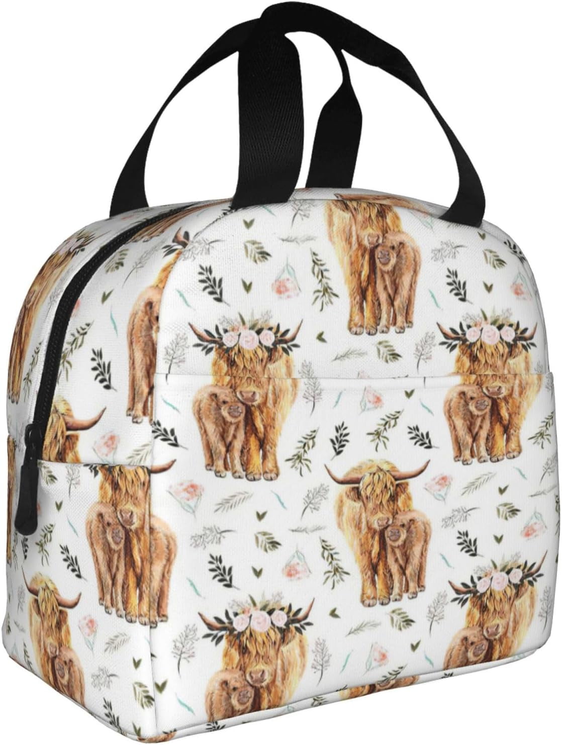 Highland Cow Lunch Box Farmhouse Cow Insulated Lunch Bag for Kids Women ...