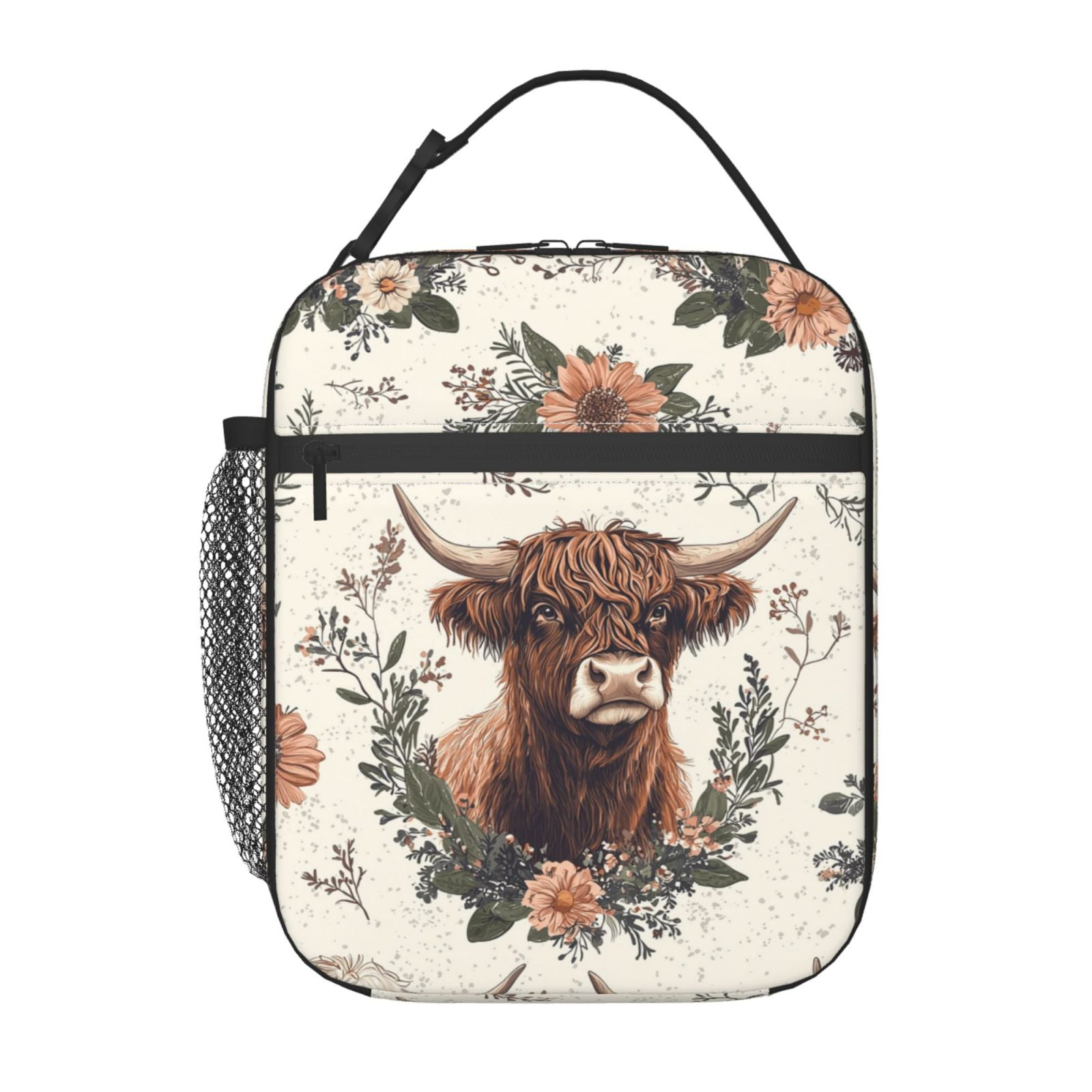 Highland Cow Lunch Box Reusable Portable Lunch Bag Tote Bag for Work ...