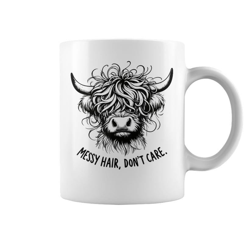Highland Cow Messy Hair Don't Care Coffee Mug - Walmart.com