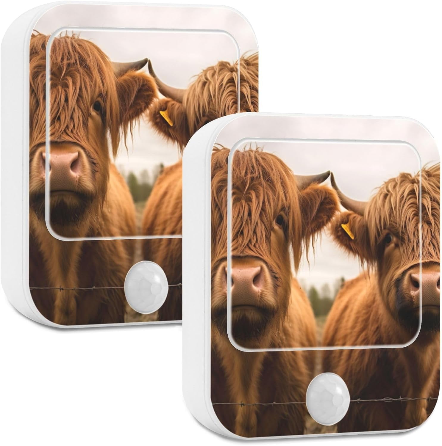 Highland Cow Night Light 2 Pack, Plug In Adjustable Led Night Lights ...