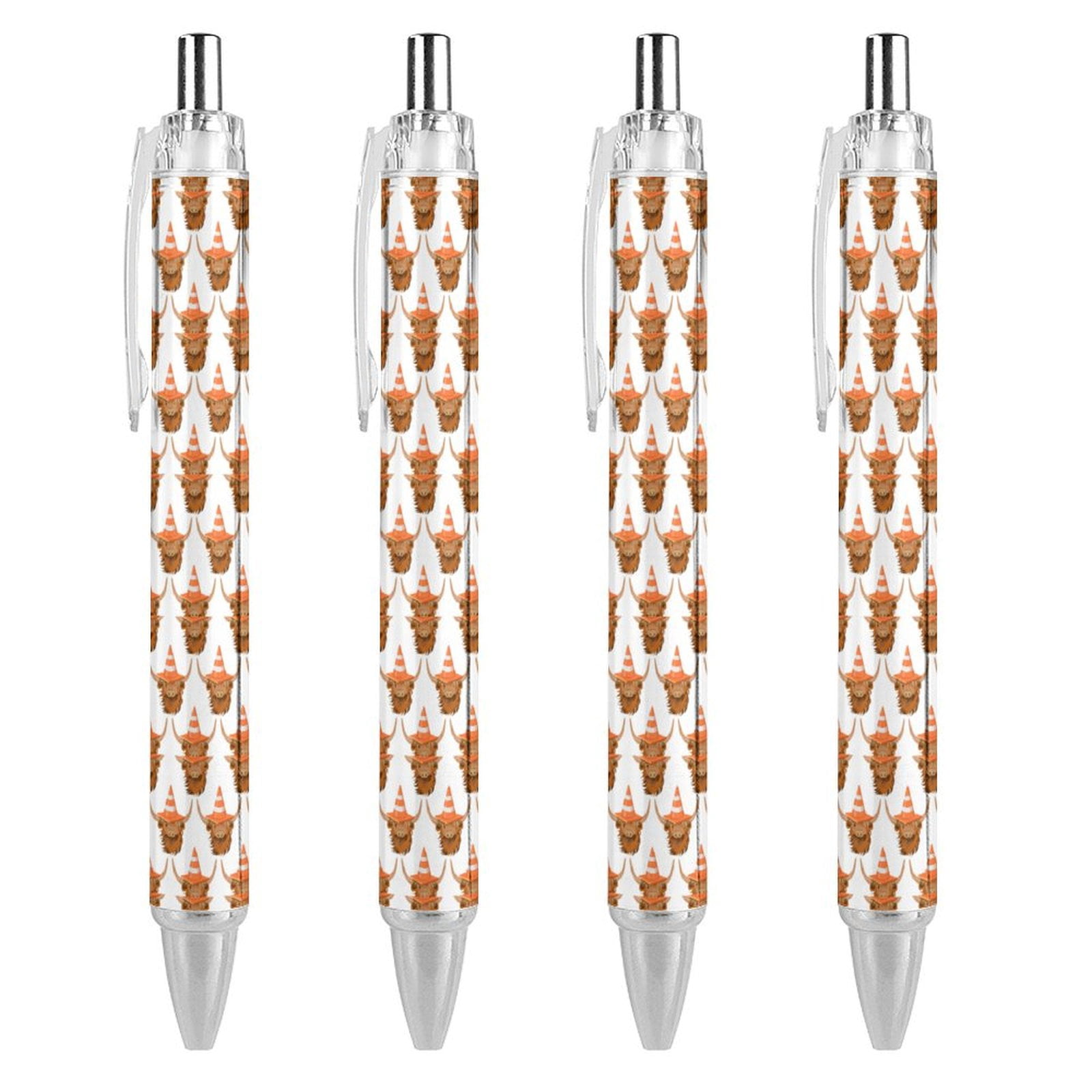 Highland Cow Pattern Ballpoint Pen Retractable Pens Black Writing Pen ...