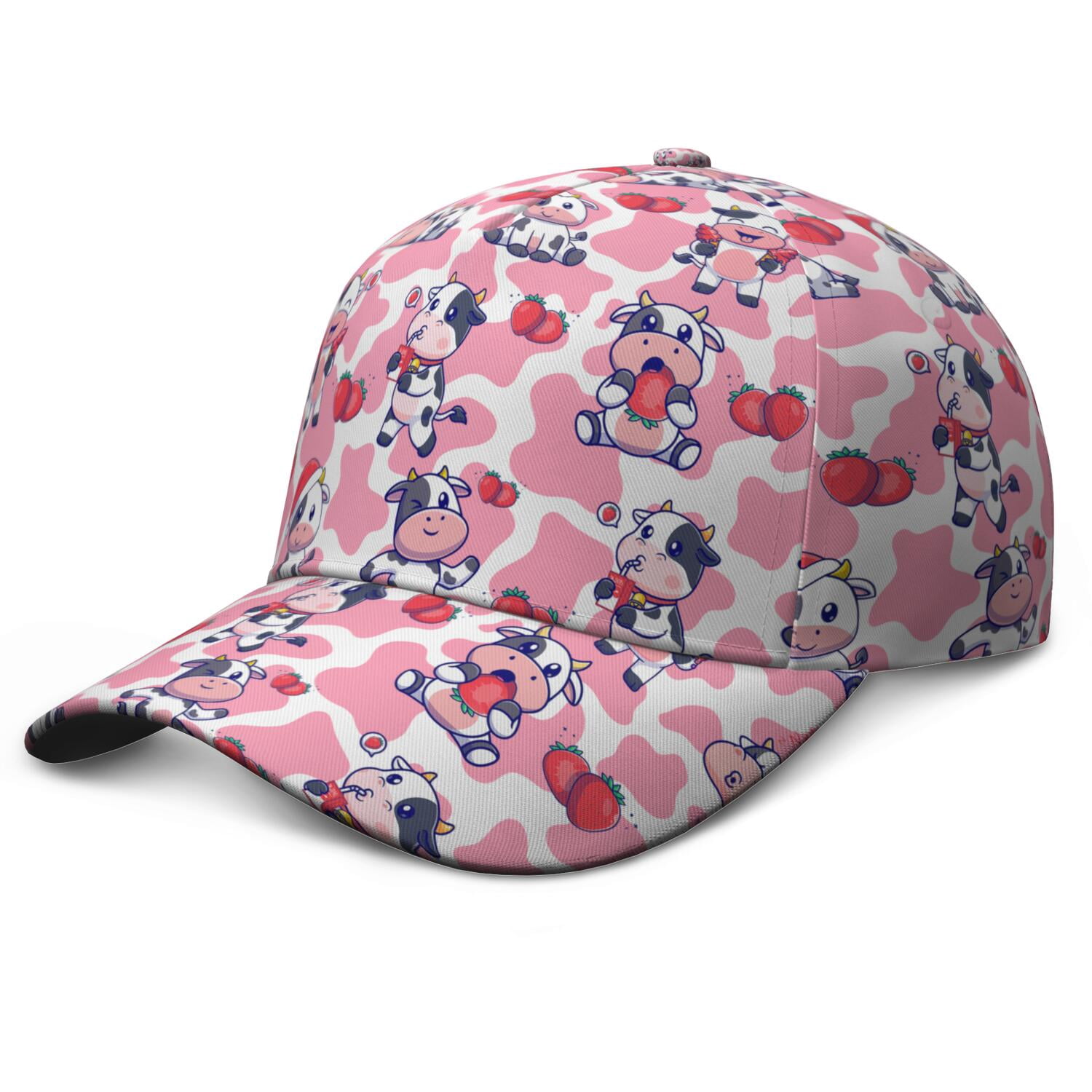 Highland Cow Pattern Dad Hat - Black and White Cow Print Adjustable ...