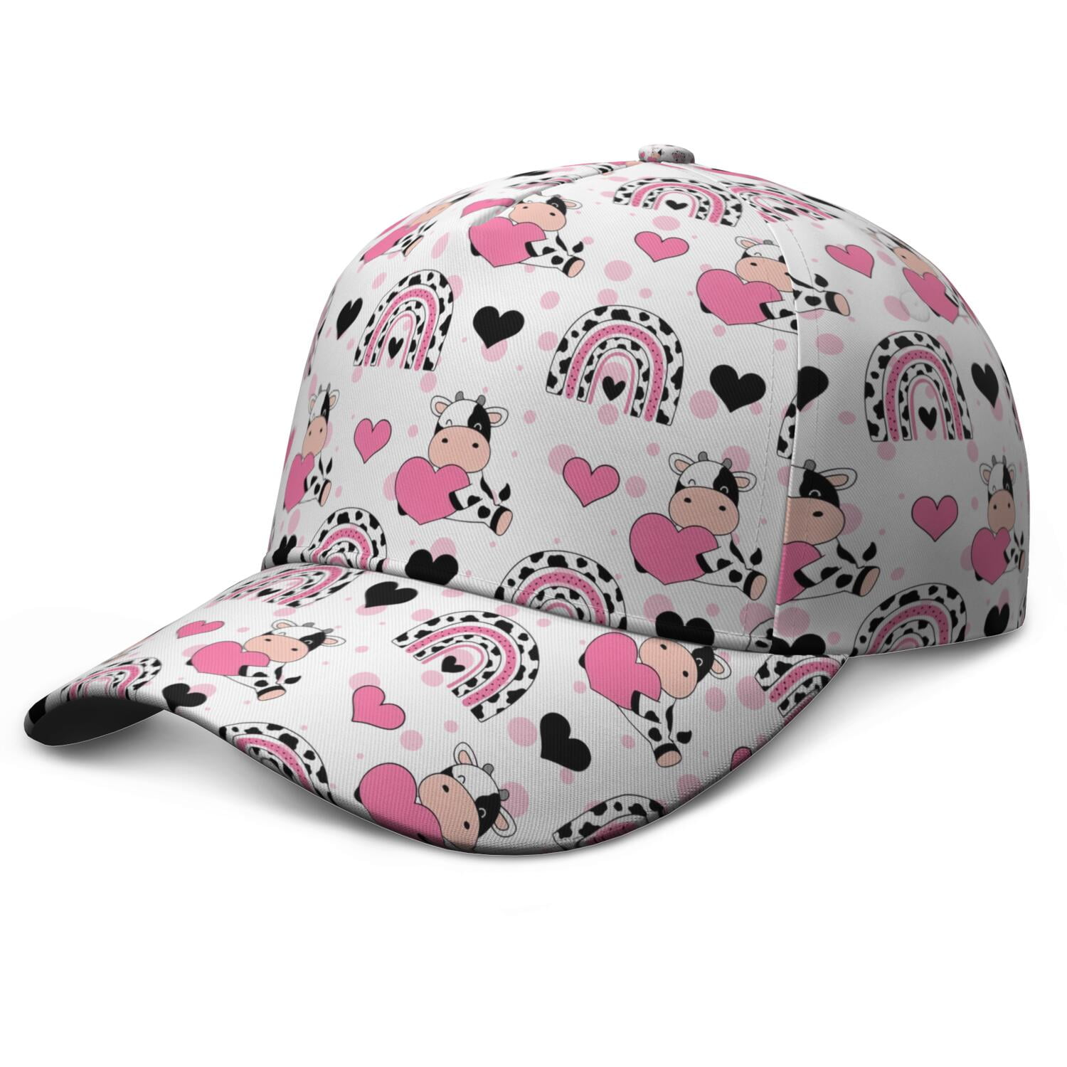 Highland Cow Pattern Dad Hat - Black and White Cow Print Adjustable ...