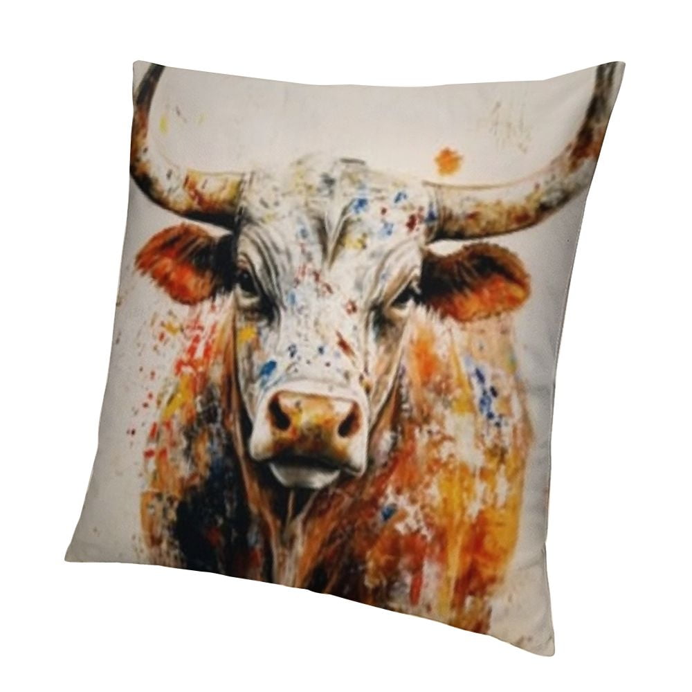 Highland Cow Pillow Cover Cow Cover Decor Vintage Country Farmhouse Art ...