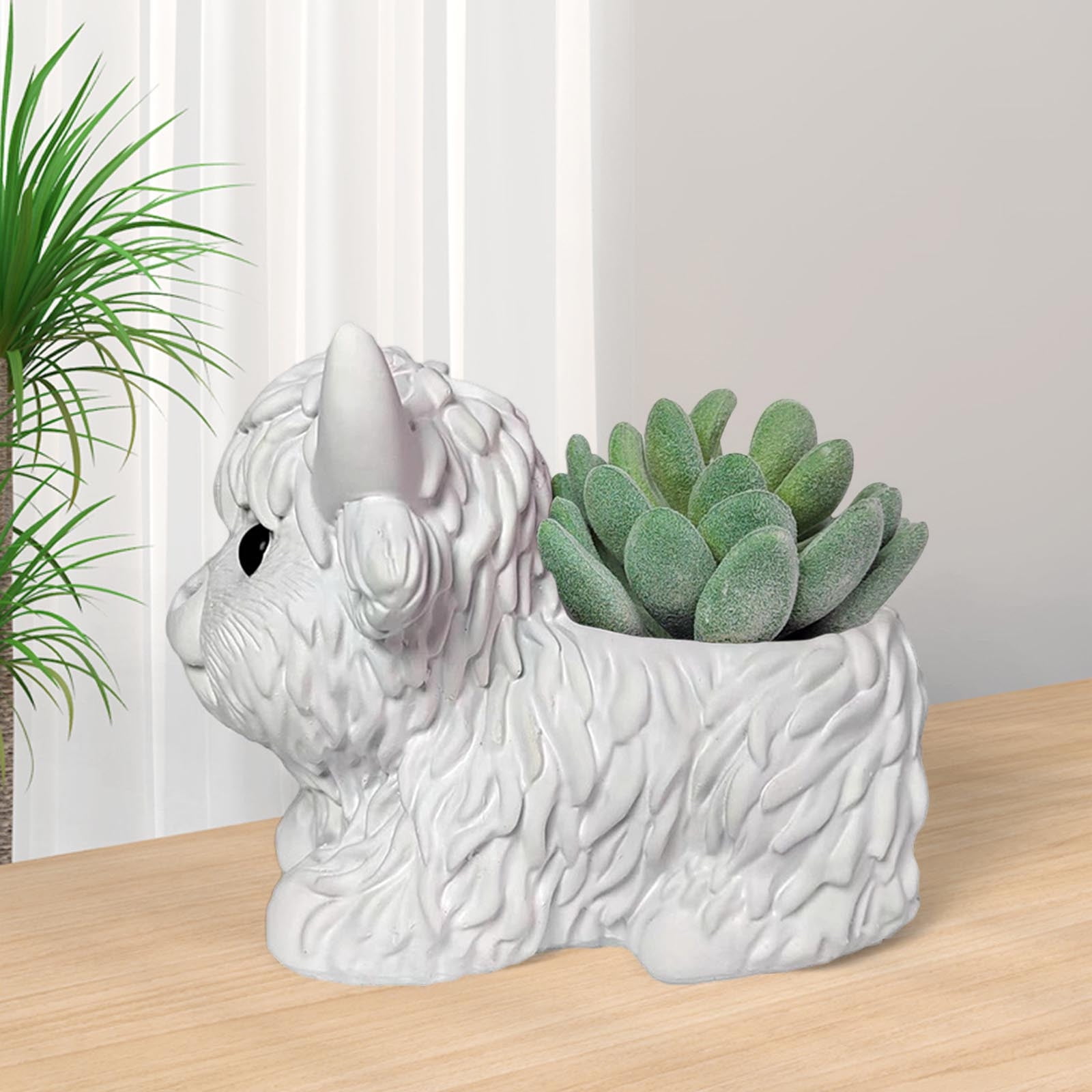 Highland Cow Planter, Miniature Resin Succulent Container, Farmhouse ...