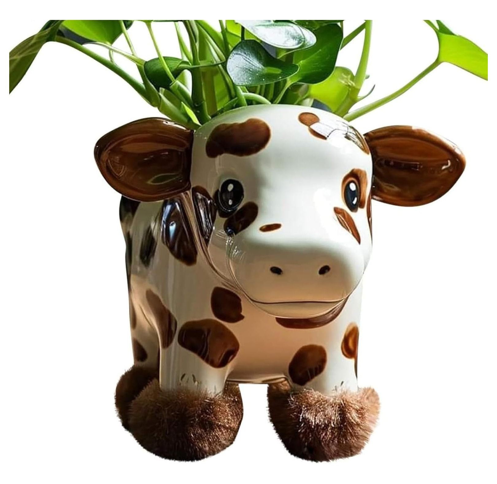 Highland Cow Planter Pot, 2024 Cute Highland Cow Resin Flowerpot, 4 ...