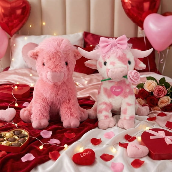 Highland Cow Plush Toy Realistic Fluffy Scottish Cow Stuffed Animal ...