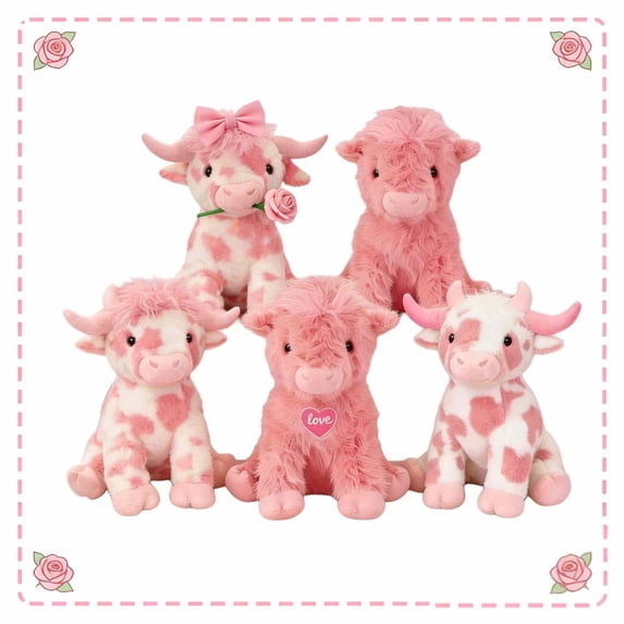 Highland Cow Plush Toy Realistic Fluffy Scottish Cow Stuffed Animal ...