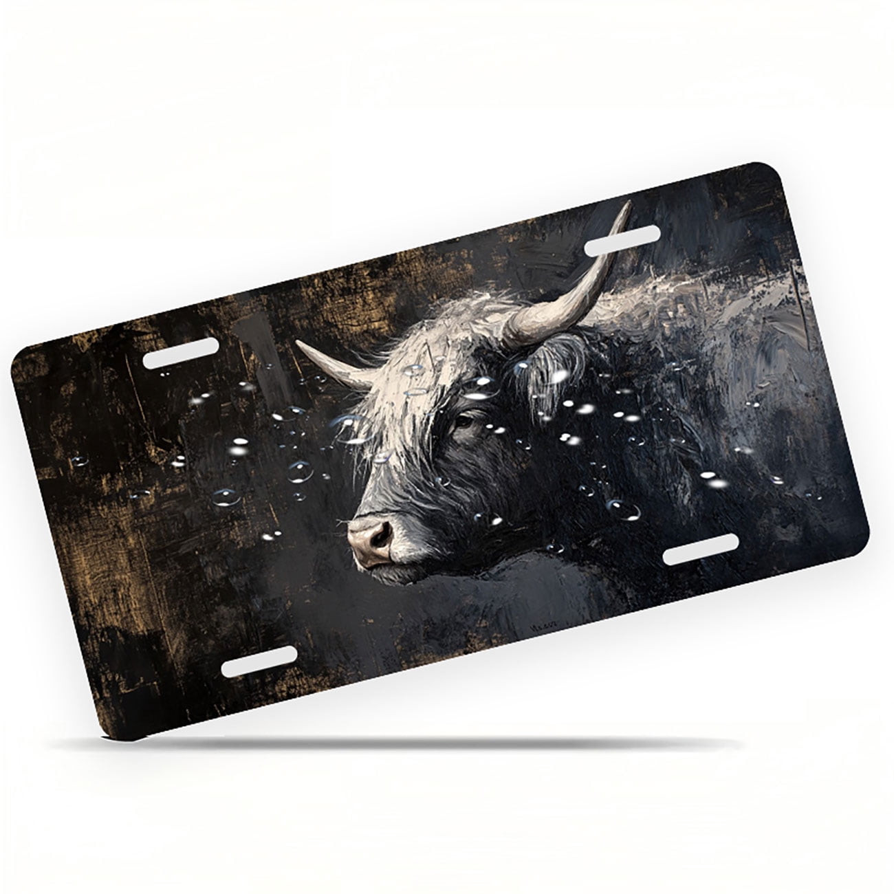 Highland Cow Portrait Front License Plate, Metal License Plate, Funny ...