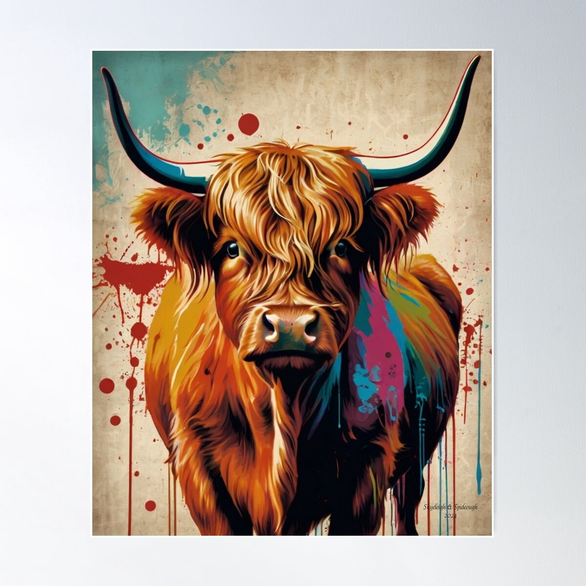 Highland Cow Poster Wall Art, Modern Wall Decor For Living Room Bedroom ...