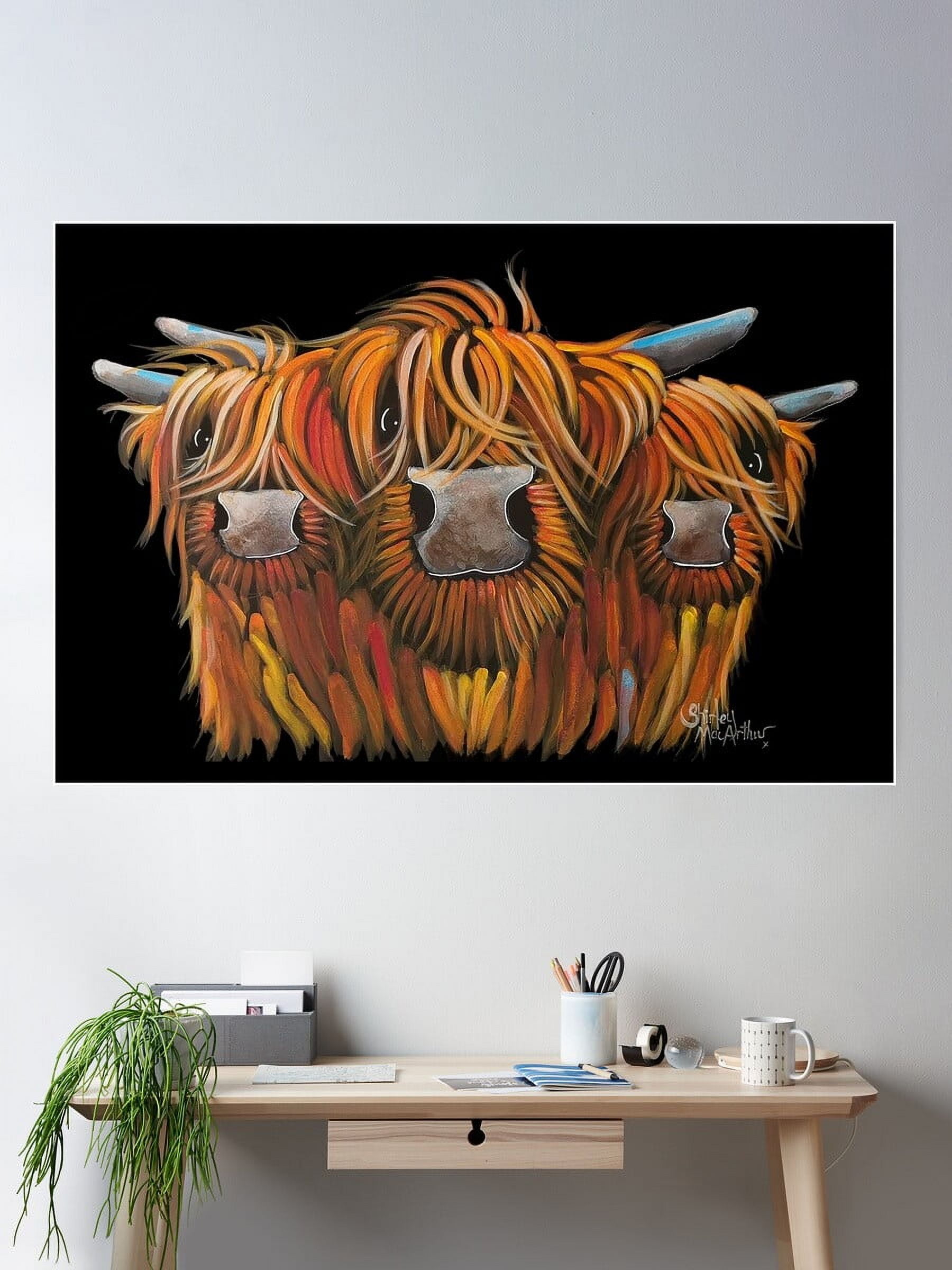 Highland Cow Print Scottish ' Thunder, Bolt And Lightening ' By Shirley ...