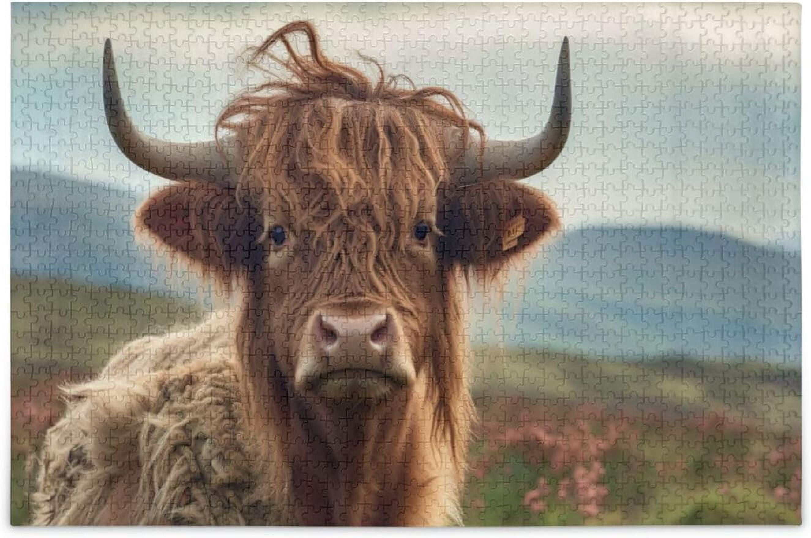 Highland Cow Puzzles for Adults 500 Pieces, Fun Puzzles for Teens ...