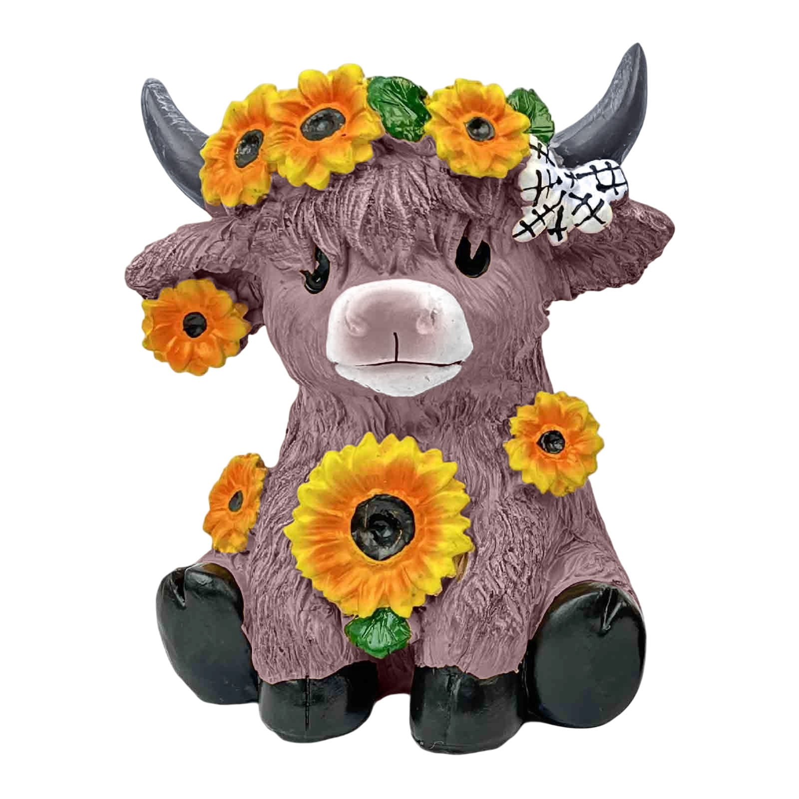 Highland Cow Resin Flower Pot Decorative Farmhouse Planter Garden ...
