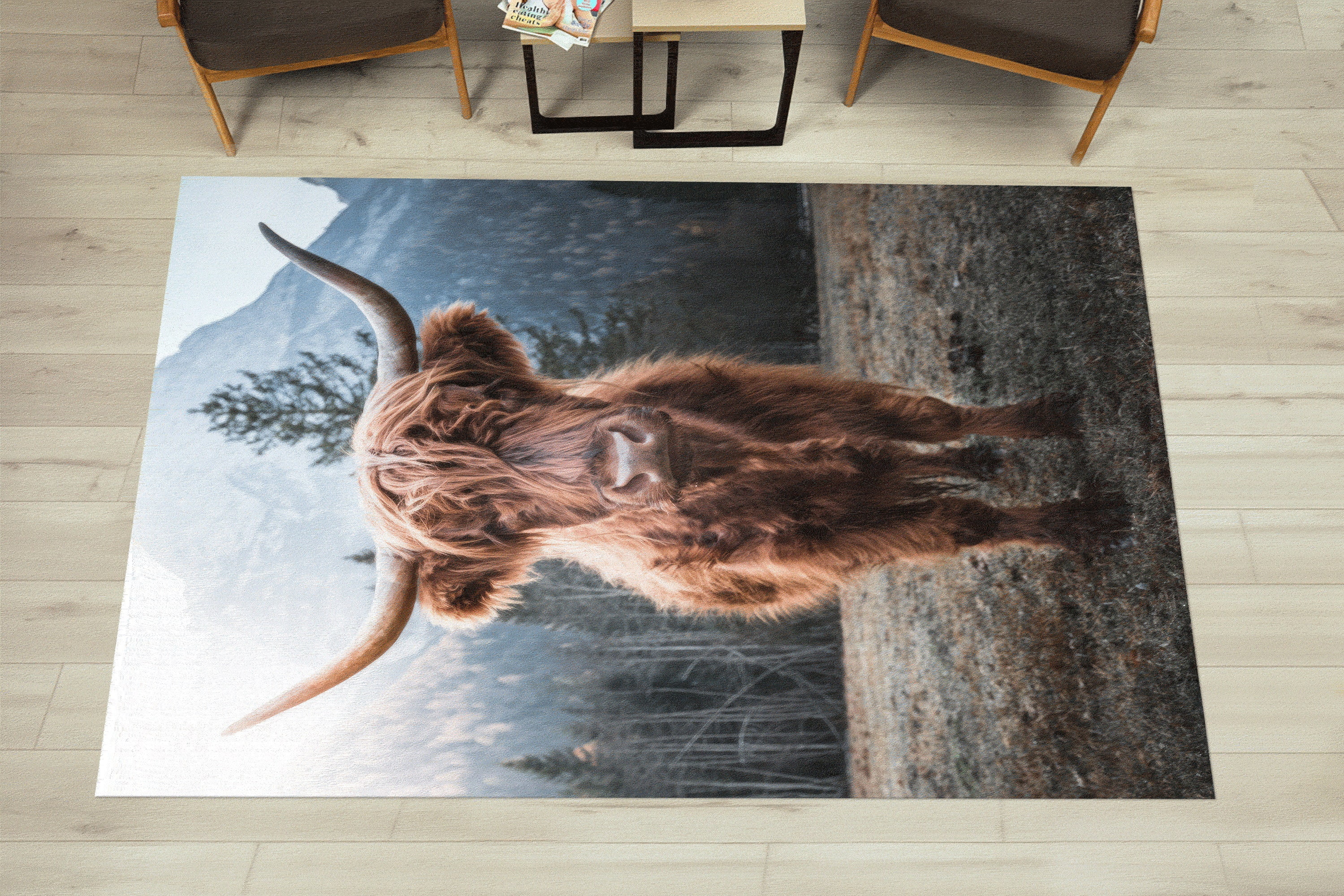 Highland Cow Rugs, Brown Rugs, Farmhouse Rug, Animal Rugs, Kitchen Rug ...