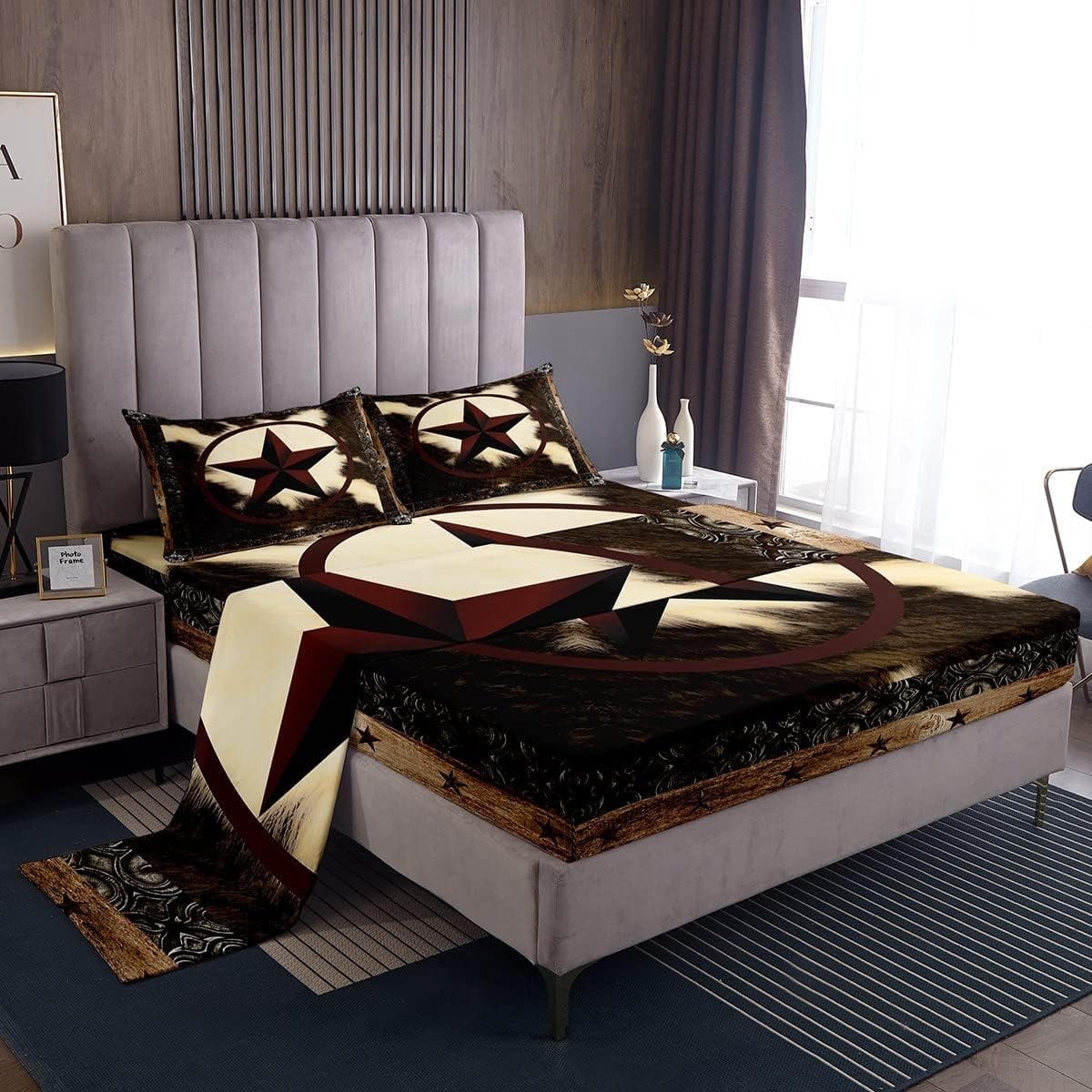 Highland Cow Sheet Set for Kids Boys Girls,Farmhouse Cowhide Bed Sheets ...