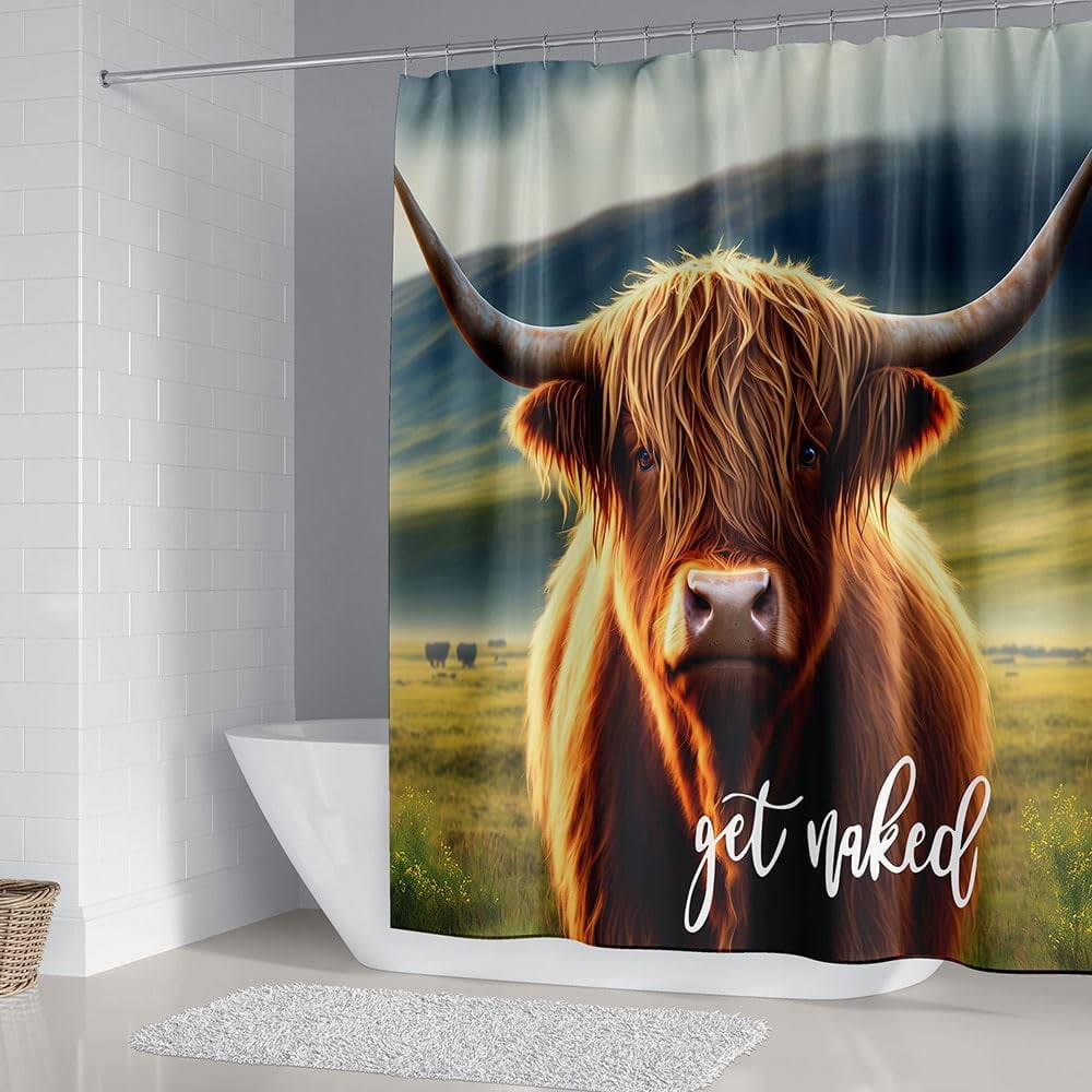 Highland Cow Shower Curtainnull