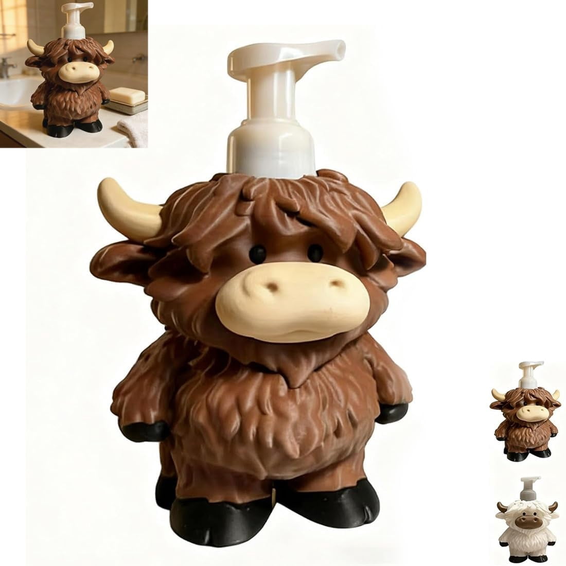 Highland Cow Soap Dispenser, Adorable Highland Cow Bottle for Hand Soap ...