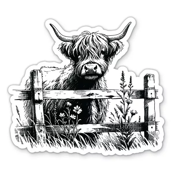 Highland Cow Sticker Phone Decal Water Bottle Stickers Car Decals ...