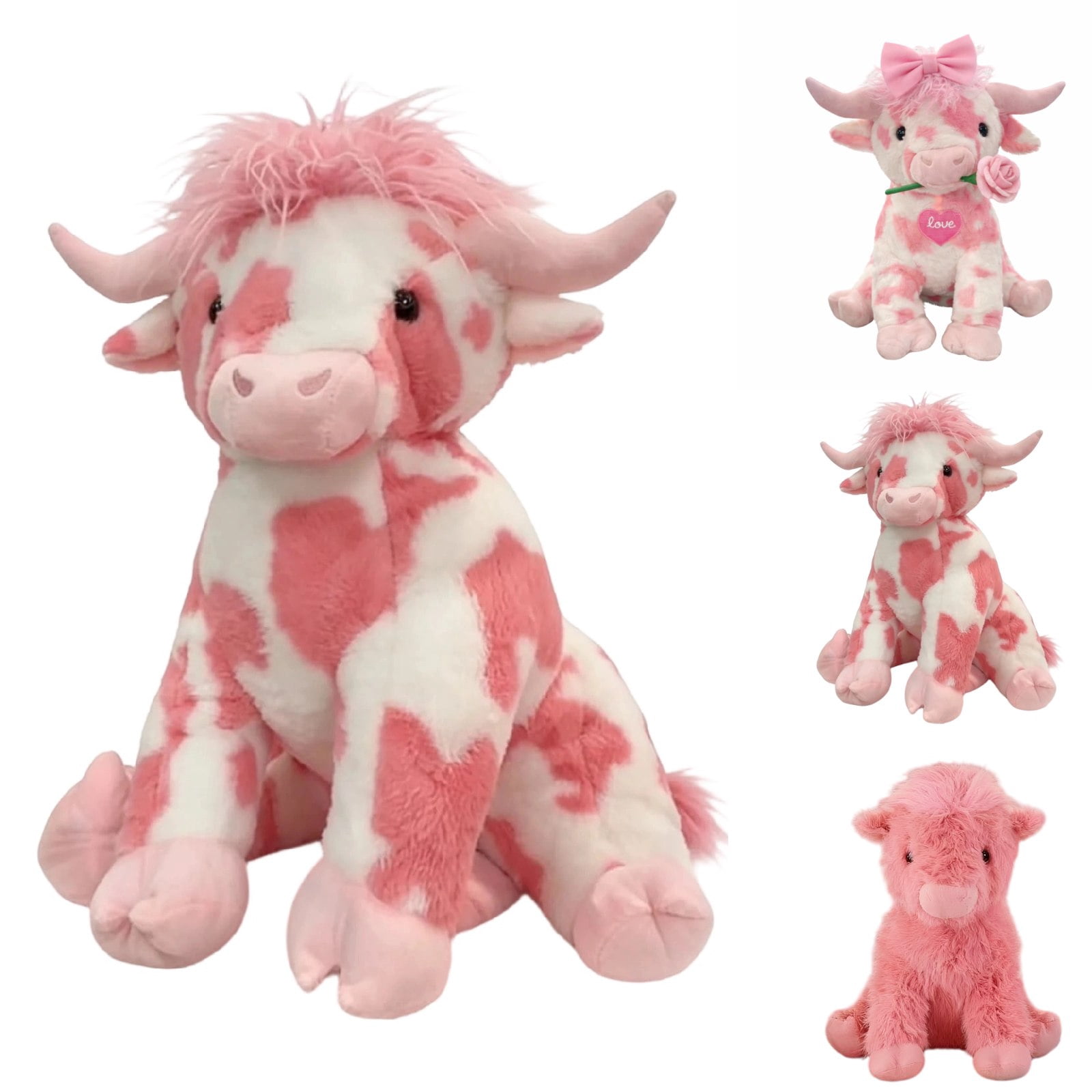 Highland Cow Stuffed Animal, 20" Cute Plushies Fluffy Cow Gifts ...