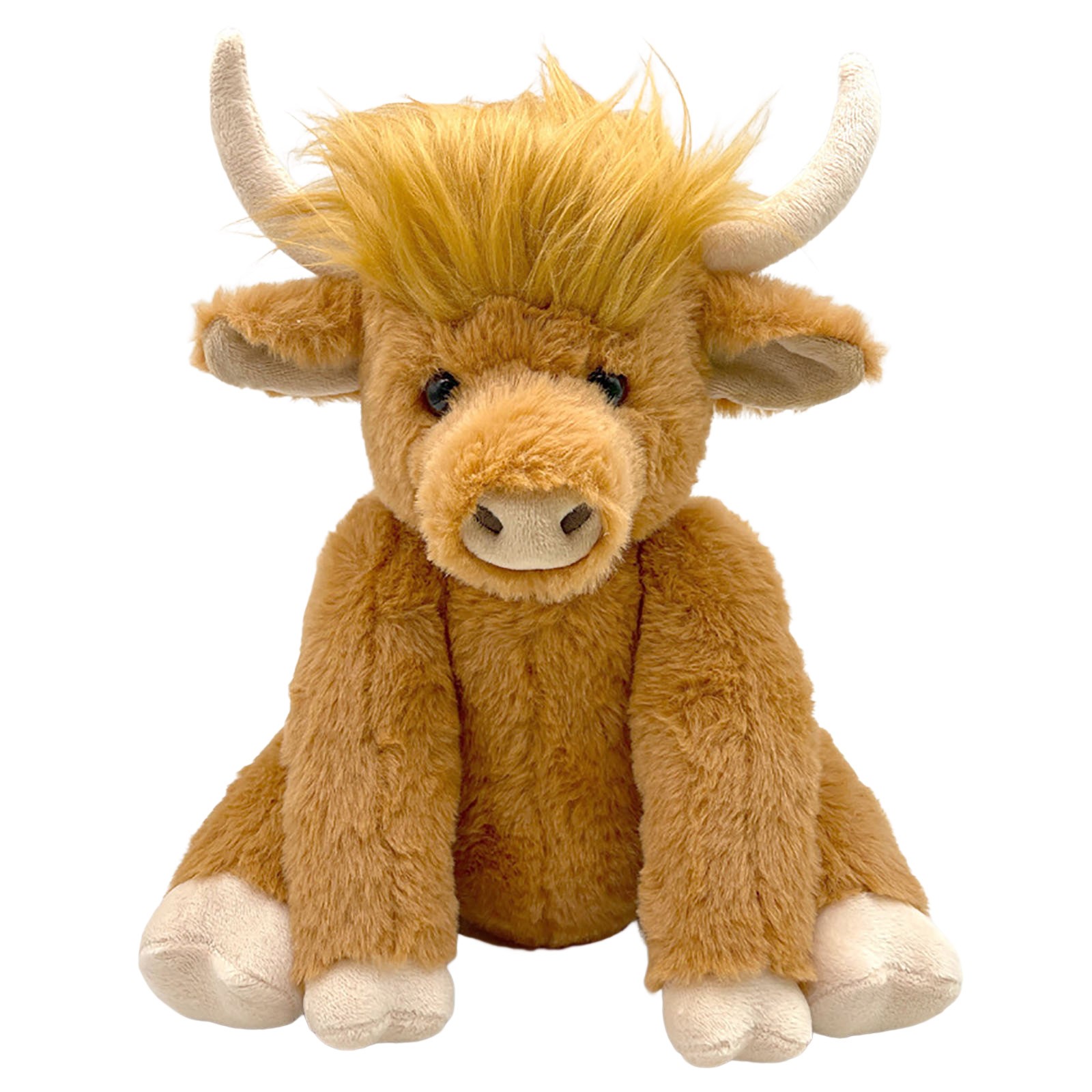 Highland Cow Stuffed Animal Sitting Scottish Cow Plush Toy Decor ...